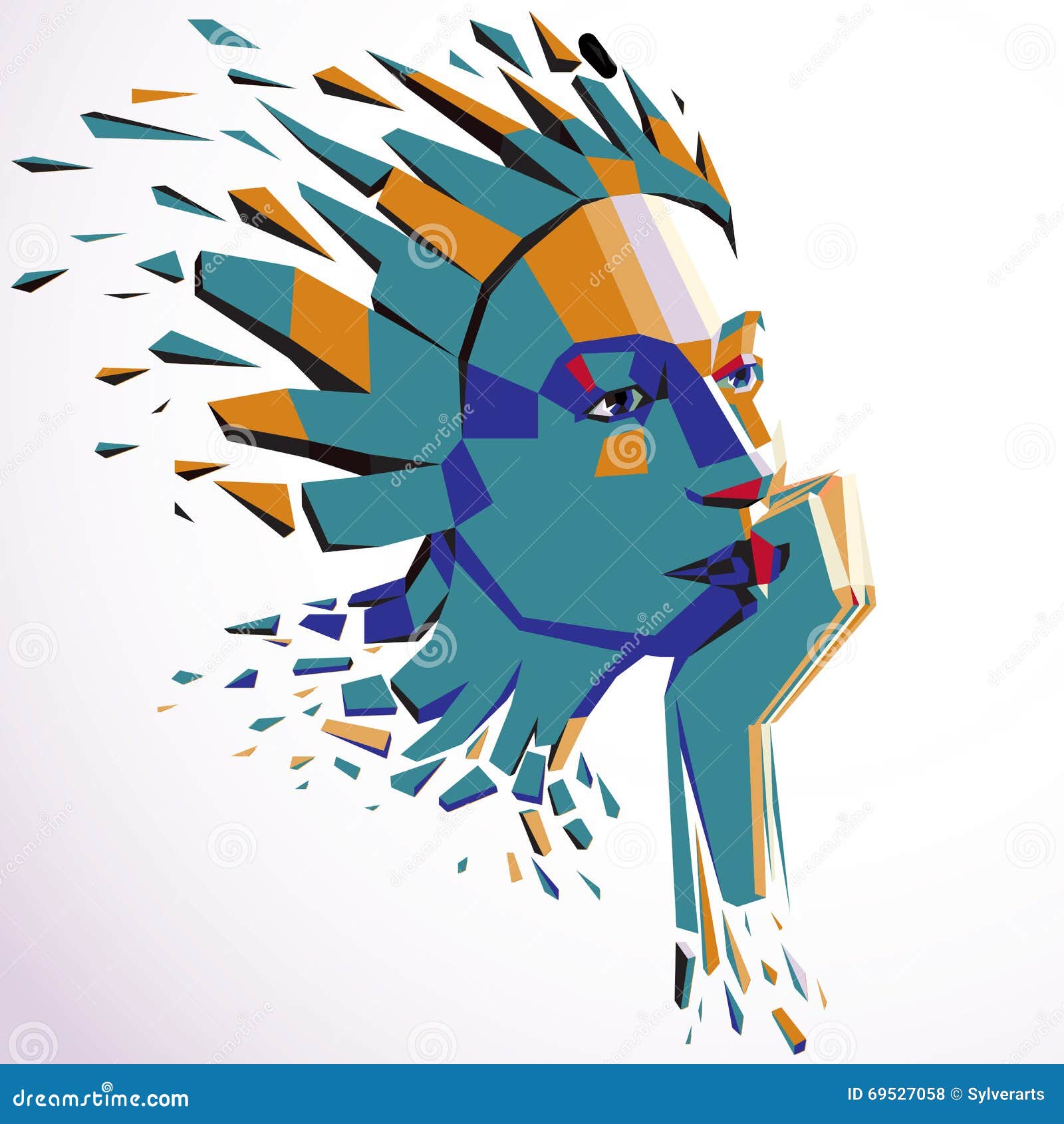 Smart Person Concept, Human Head Exploding and Breaks into Multi Stock ...