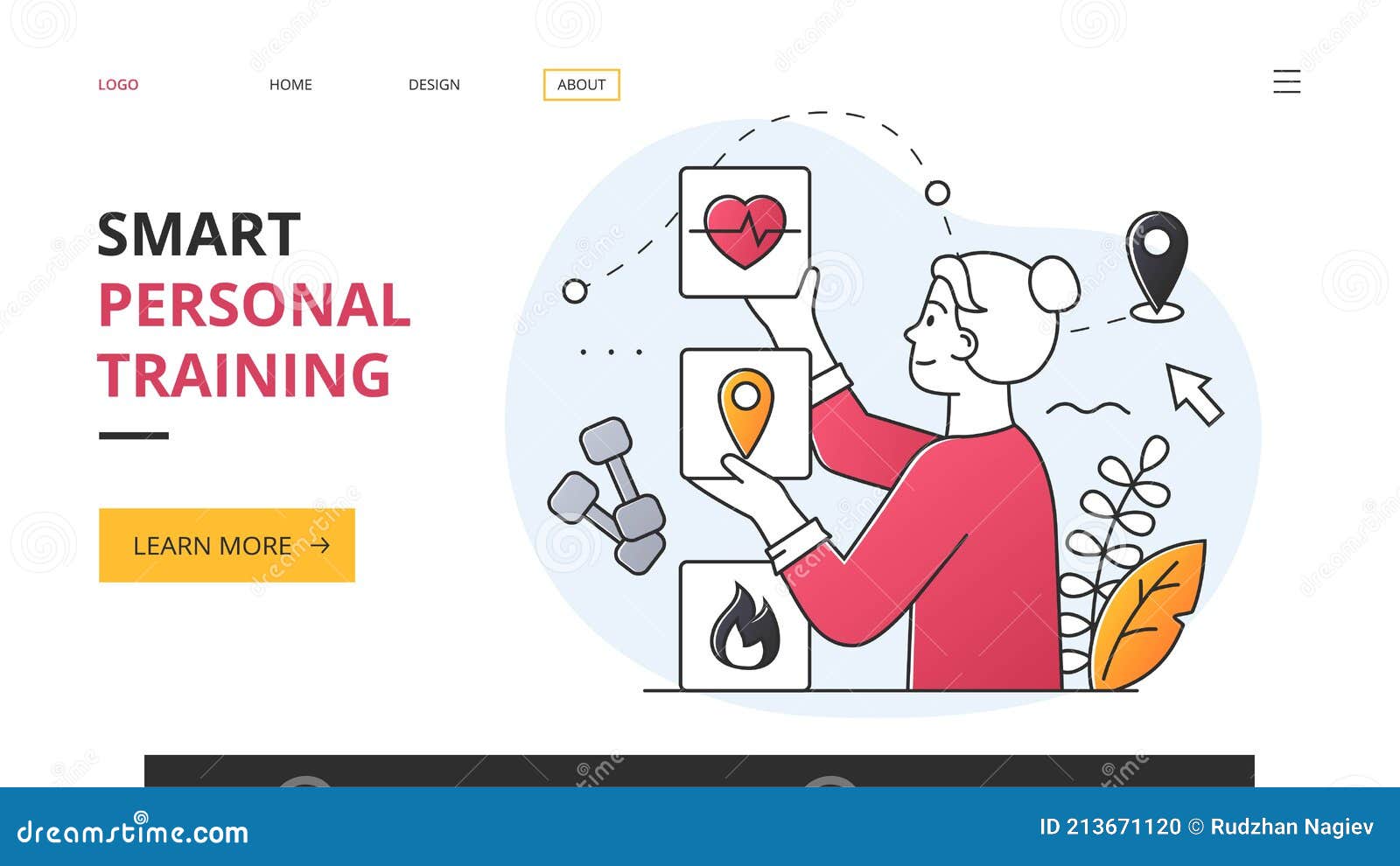 Smart Personal Training Concept with Internet App Icons Stock Vector ...