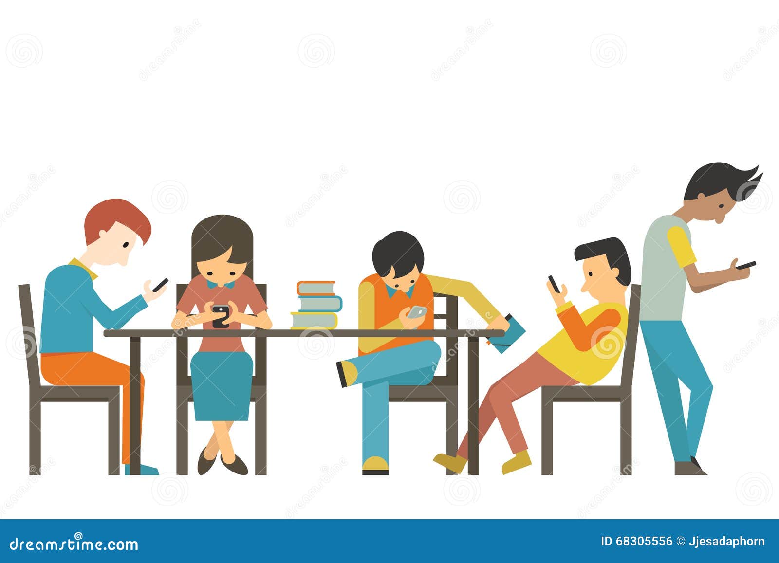 Smart phone addiction stock vector. Illustration of design - 68305556