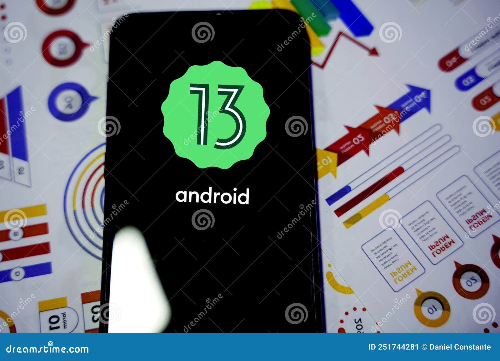 Smart Phone 2022 with Android 13 Logo. Google Operating System ...