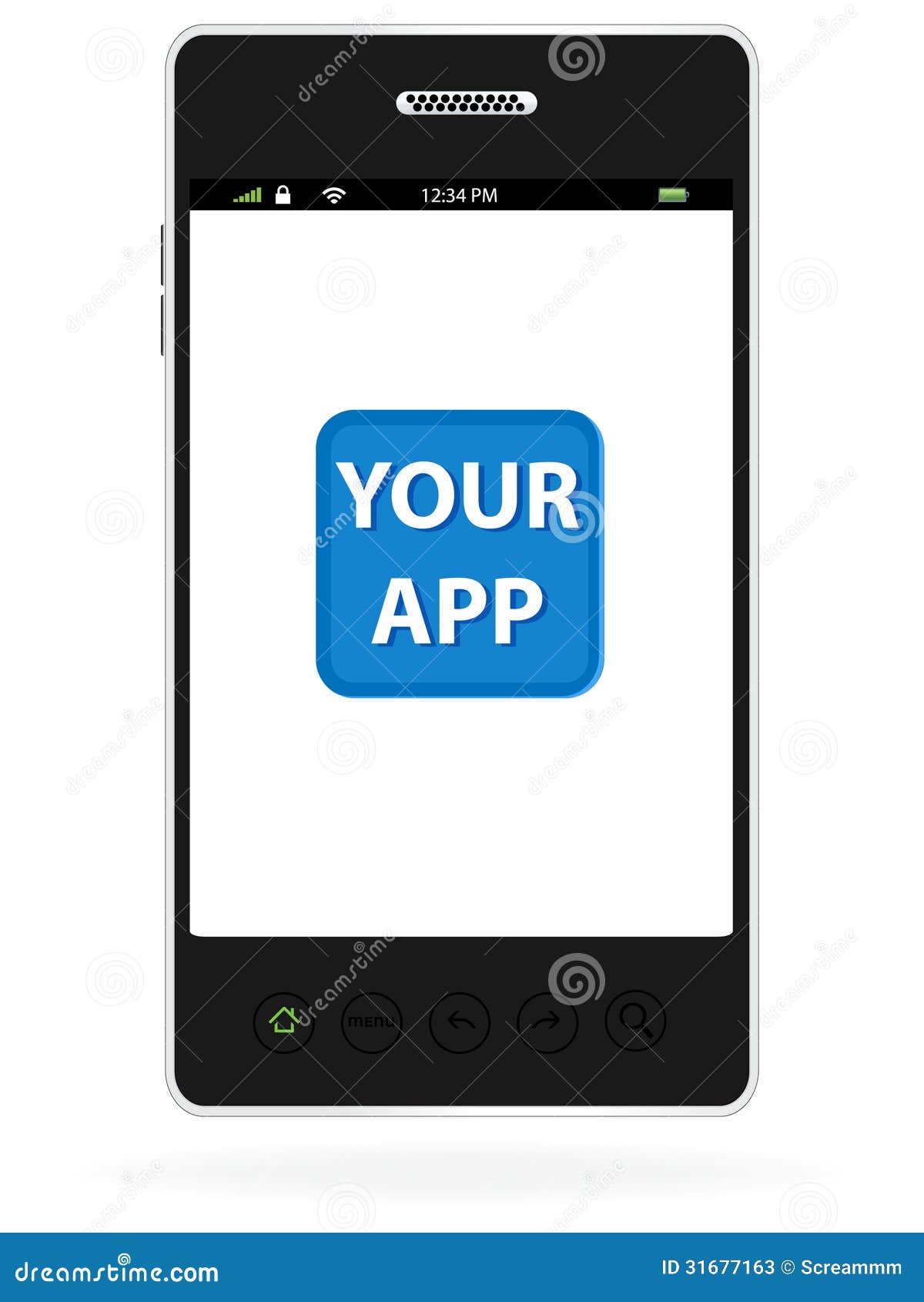 Smart Phone with App Icon stock illustration. Illustration of icon ...