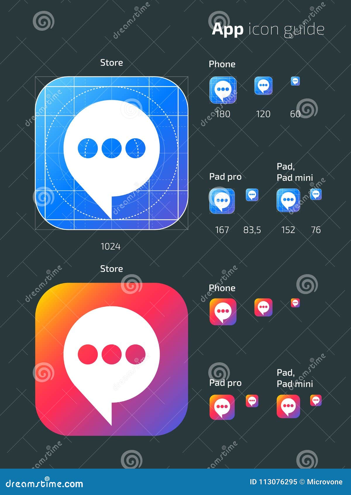 Smart Phone App Vector Mobile Os Icon Templates with Guidelines. User ...