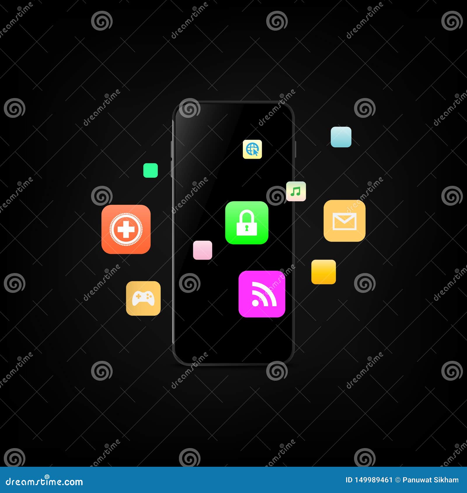 Smart Phone and Application Icon. Vector Illustration Eps10 Stock ...
