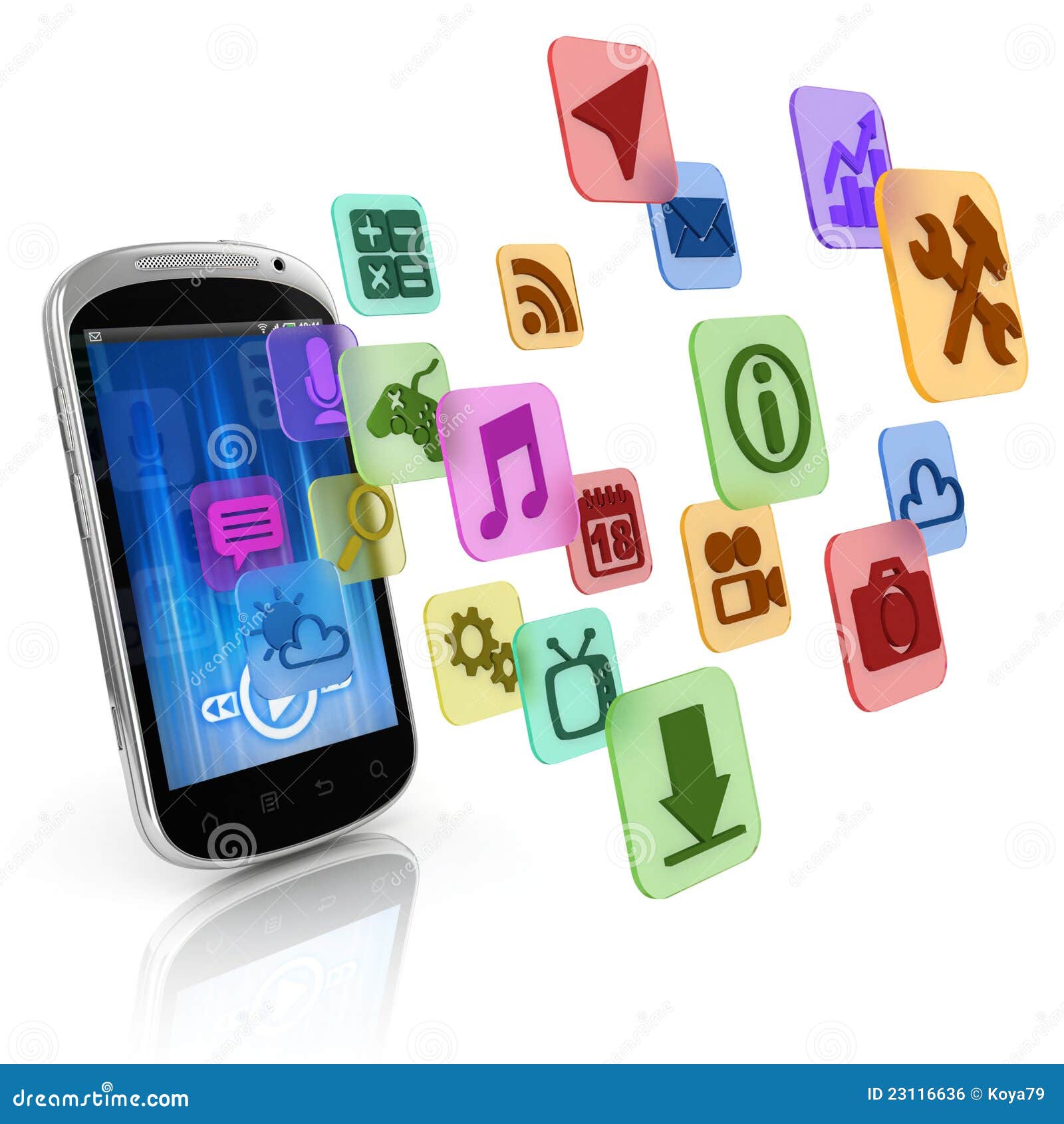 Smart Phone Application Icons Stock Illustration - Illustration of ...