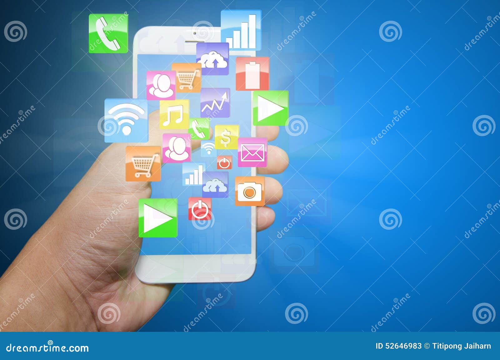 Smart Phone with Application Pop Up Stock Image - Image of application ...