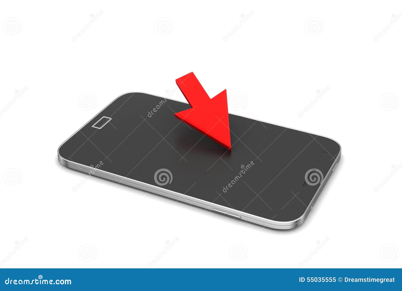Smart Phone with Arrow Sign Stock Illustration - Illustration of buying ...