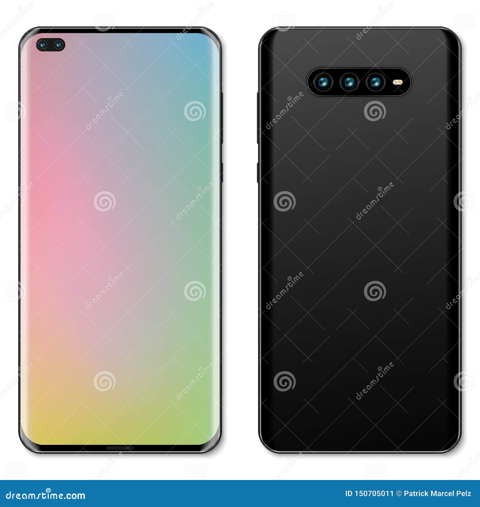 Smart Phone Back and Front Side Stock Vector - Illustration of space ...