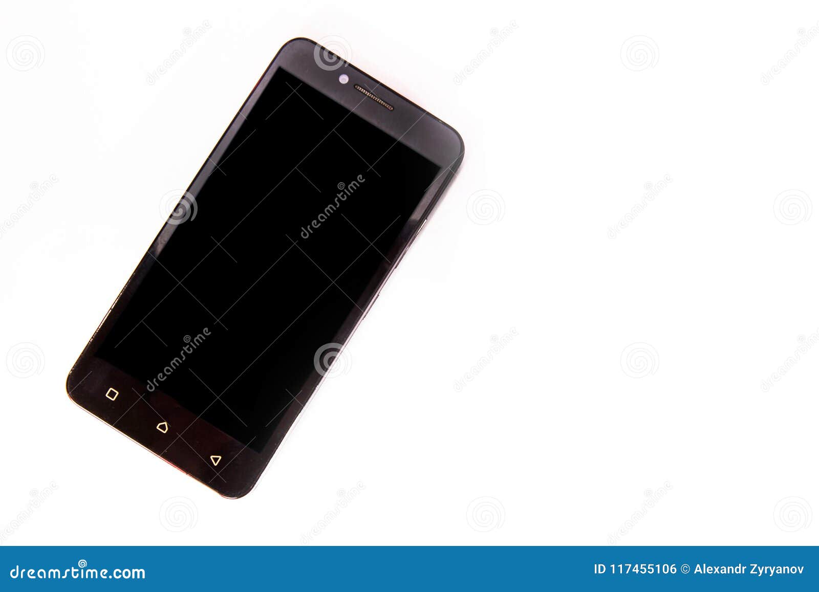 Smart Phone with Black Screen Isolated on the White Stock Photo - Image ...