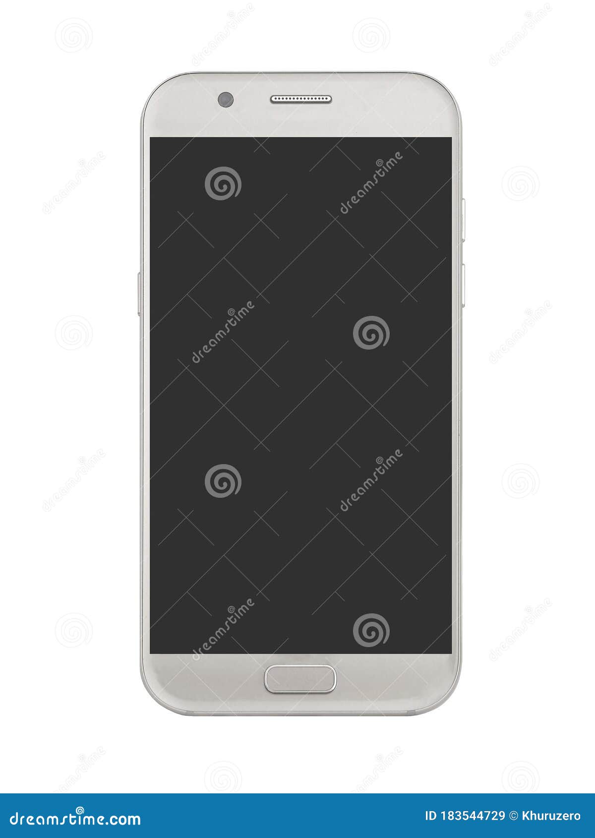 Smart Phone with Blank Screen Isolated on White Stock Image - Image of ...