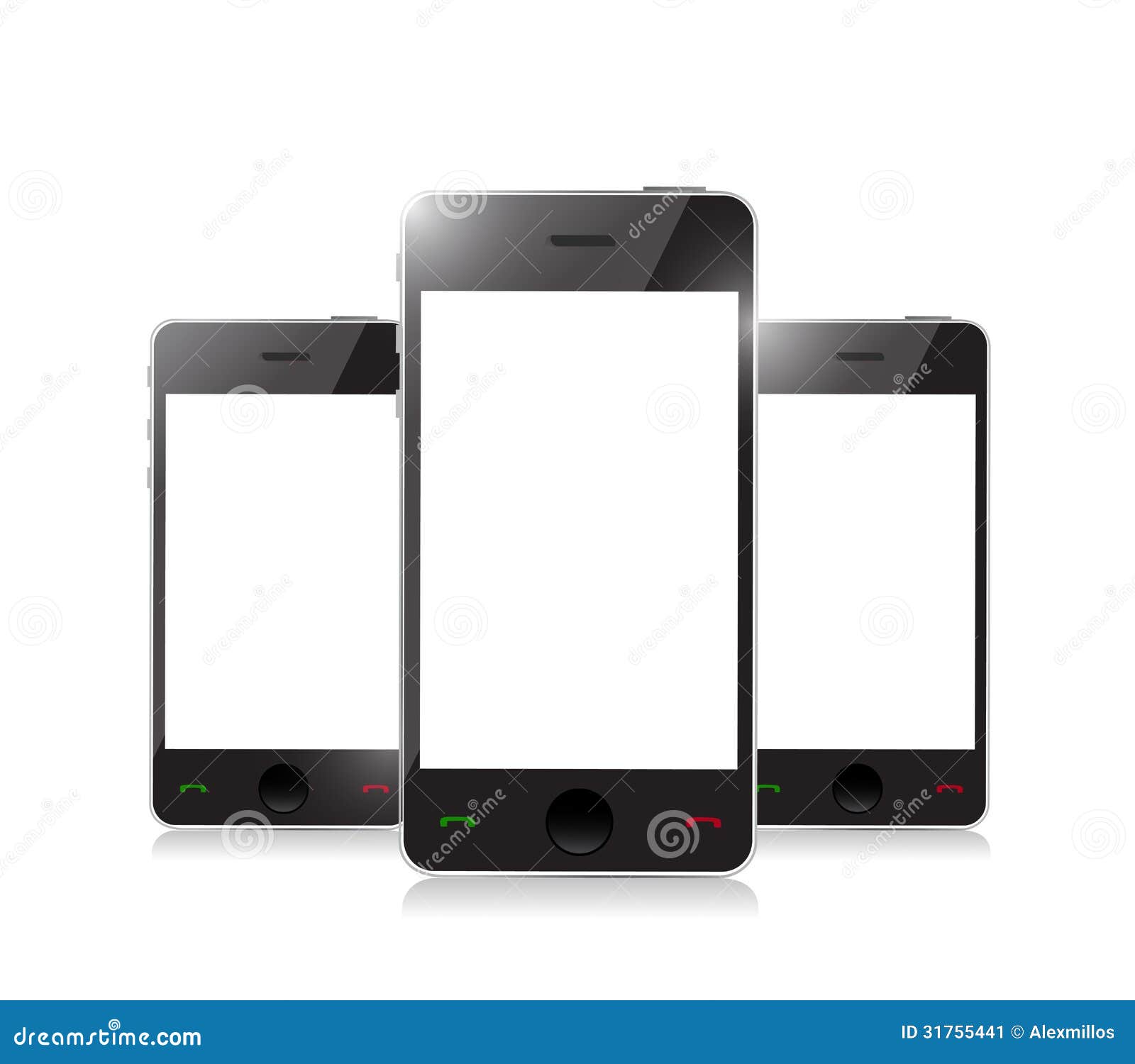 Smart Phone with Blank Screen Stock Illustration - Illustration of ...
