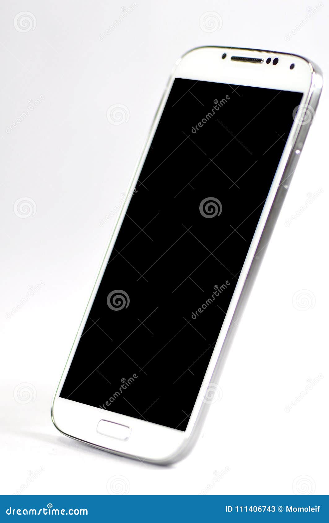 Smart Phone with Blank Screen Isolated on White Stock Image - Image of ...