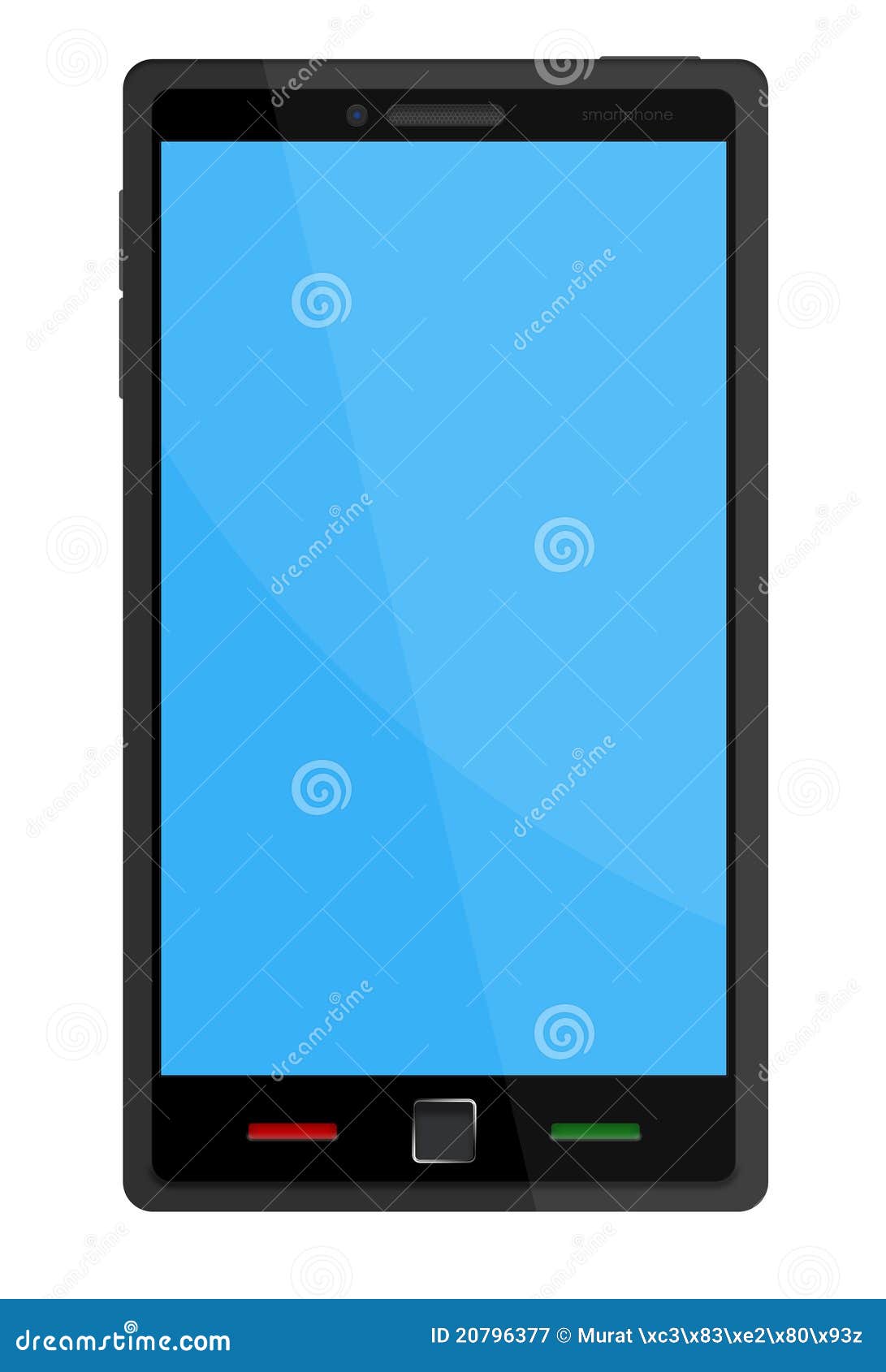 Smart Phone with Blue Screen Stock Illustration - Illustration of ...