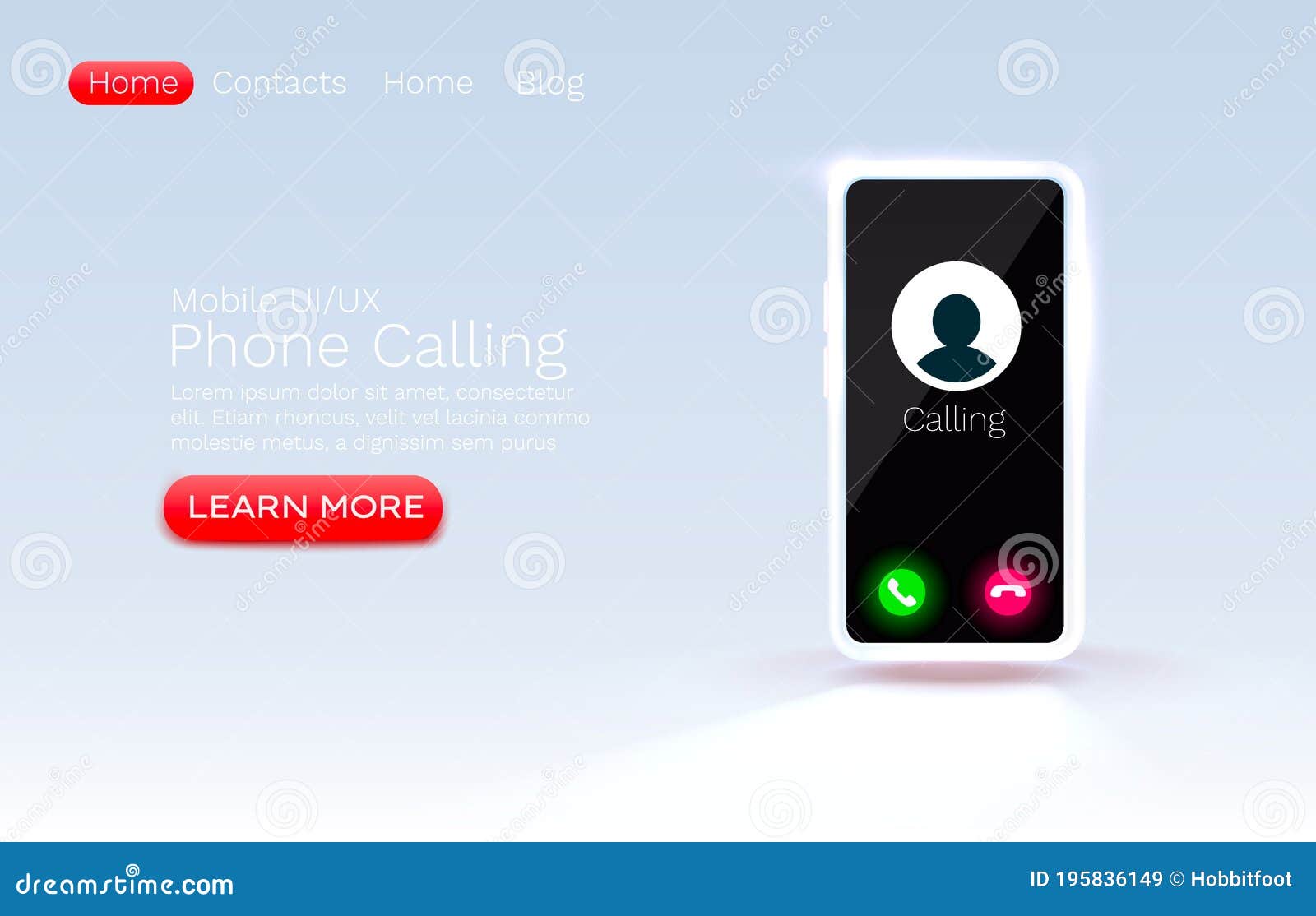 Smart Phone Calling Ui, Display Screen User Talk. Web Site Stock Vector ...