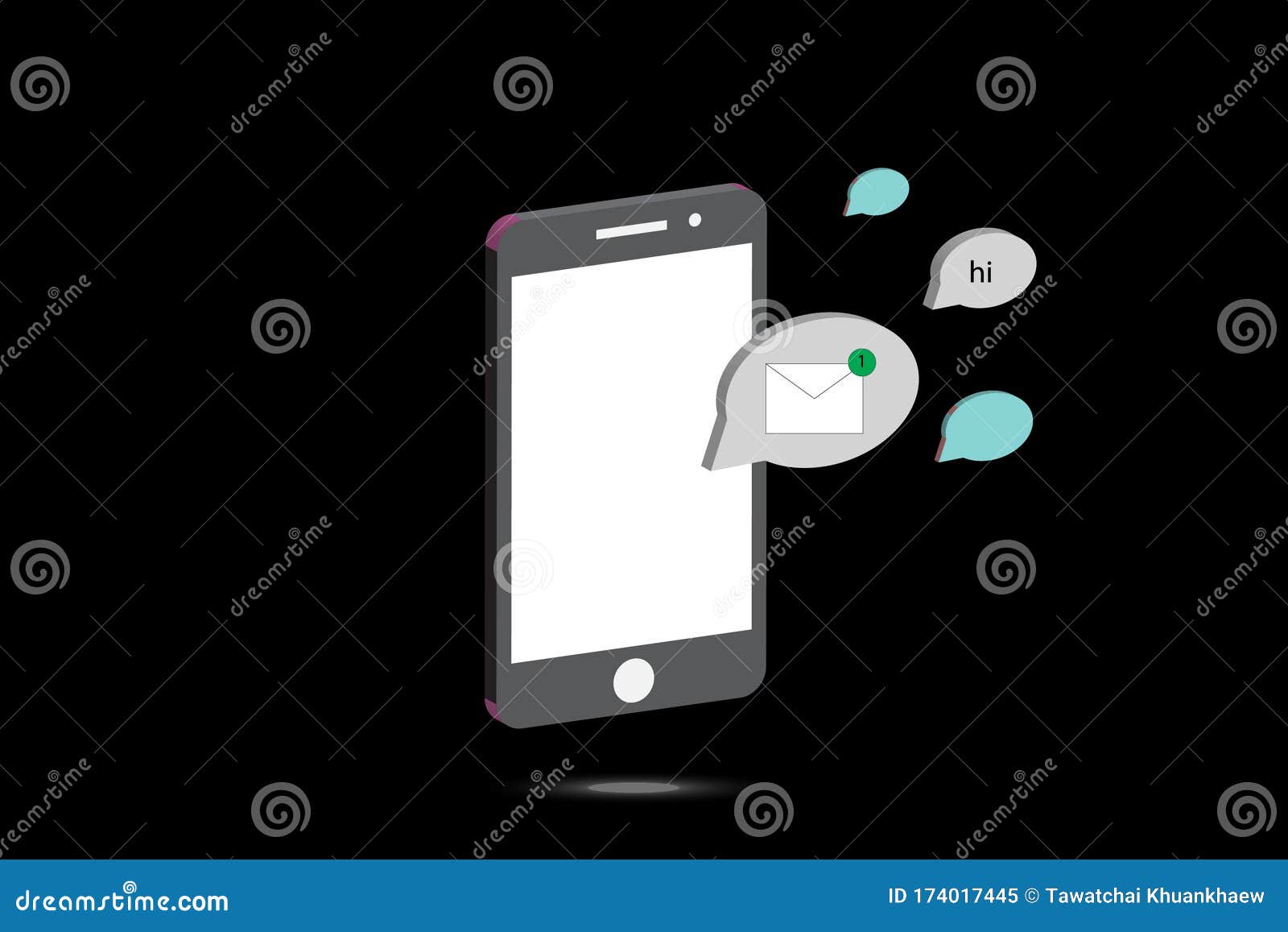 Smart Phone Calls with Text Messages, Letters and Greetings Stock ...