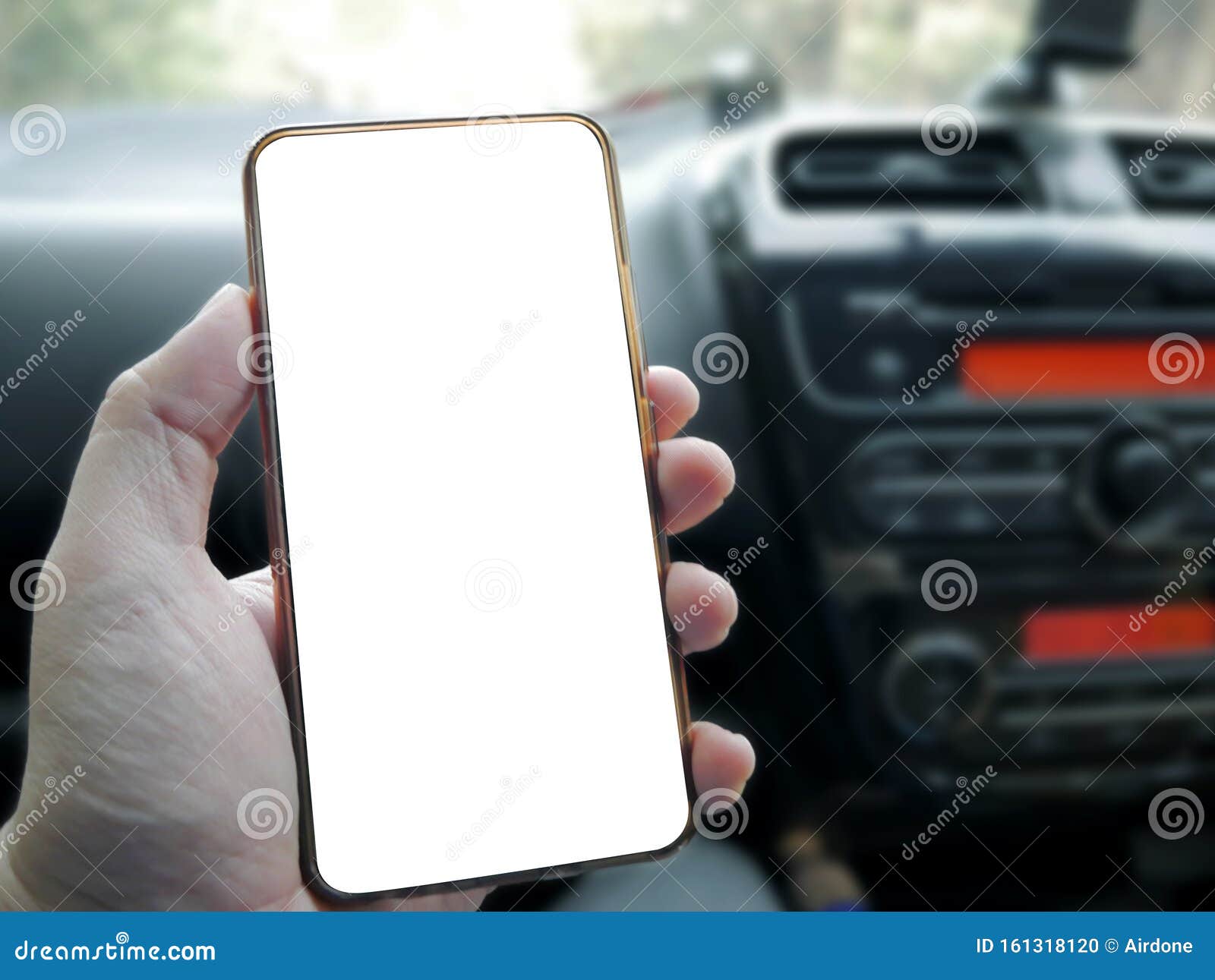 Smart Phone on Car Mock Up stock photo. Image of device - 161318120