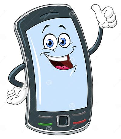 Smart phone cartoon stock vector. Illustration of funny - 23970162