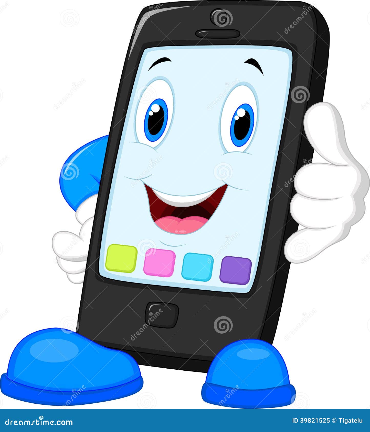 Smart Phone Cartoon Calling Stock Vector - Illustration of mascot ...