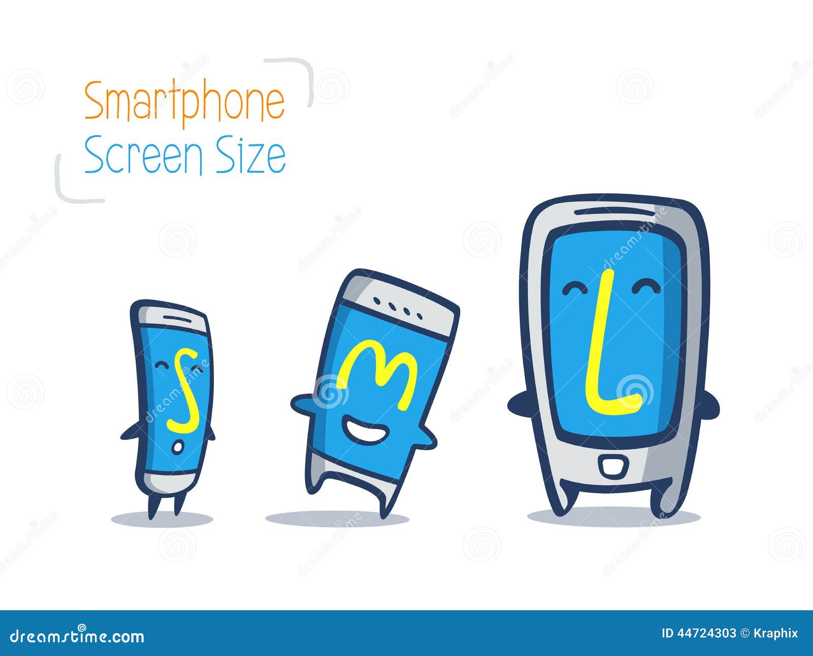 Smart Phone Cartoon Size Comparison | CartoonDealer.com #44724303