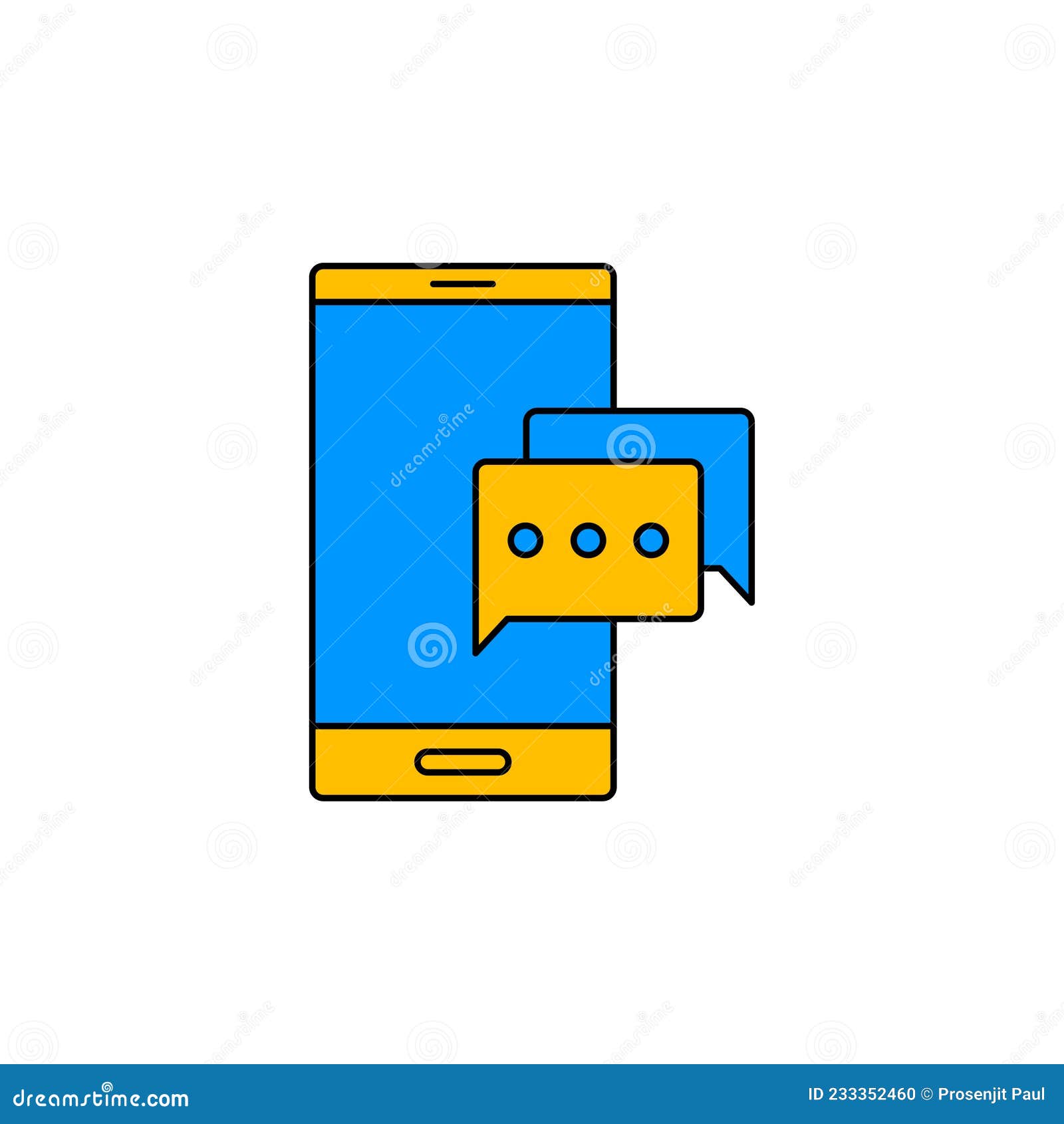 Smart Phone Chat Bubble Icon Vector Stock Vector - Illustration of ...