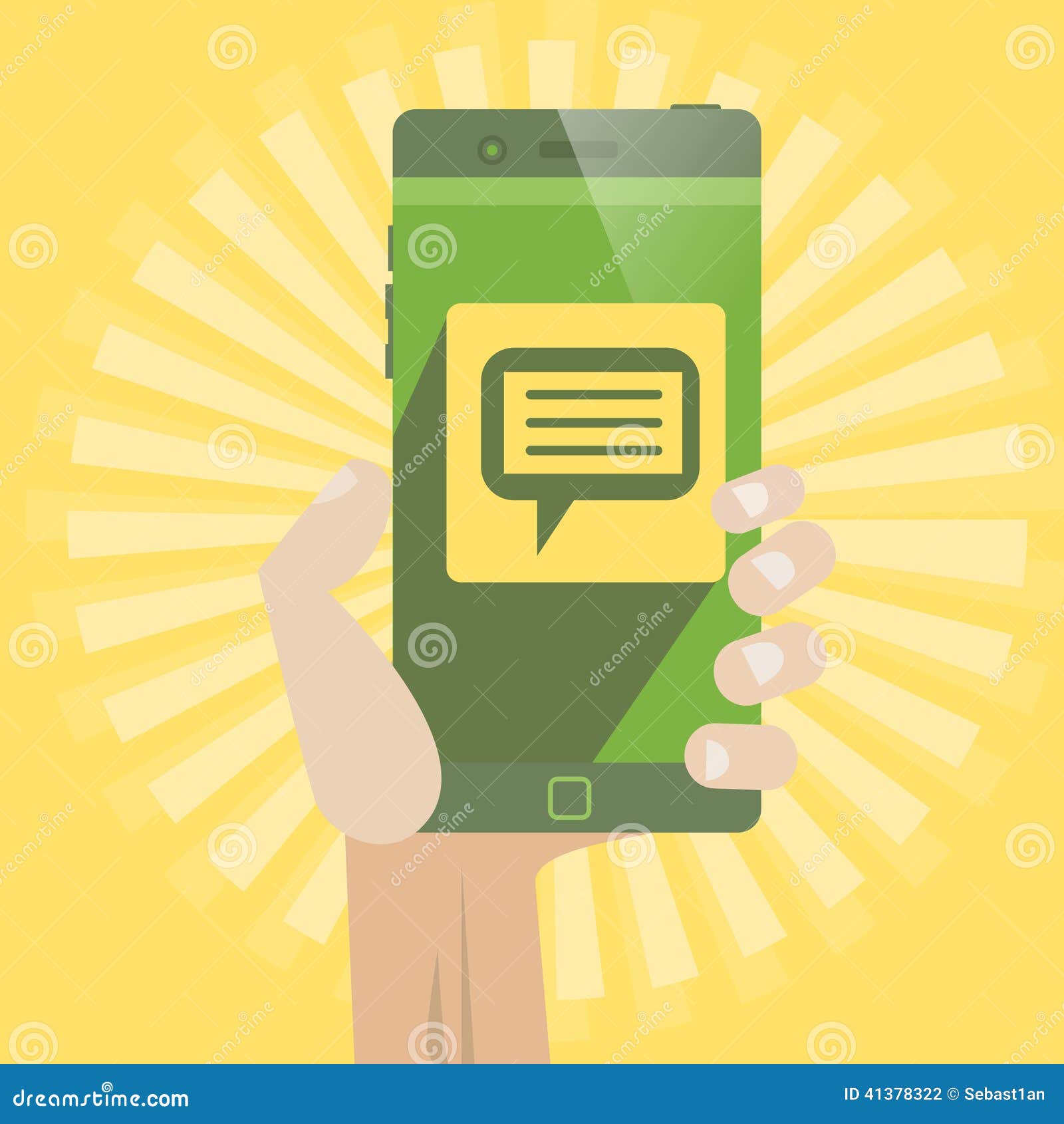 Smart Phone Chat stock vector. Illustration of media - 41378322