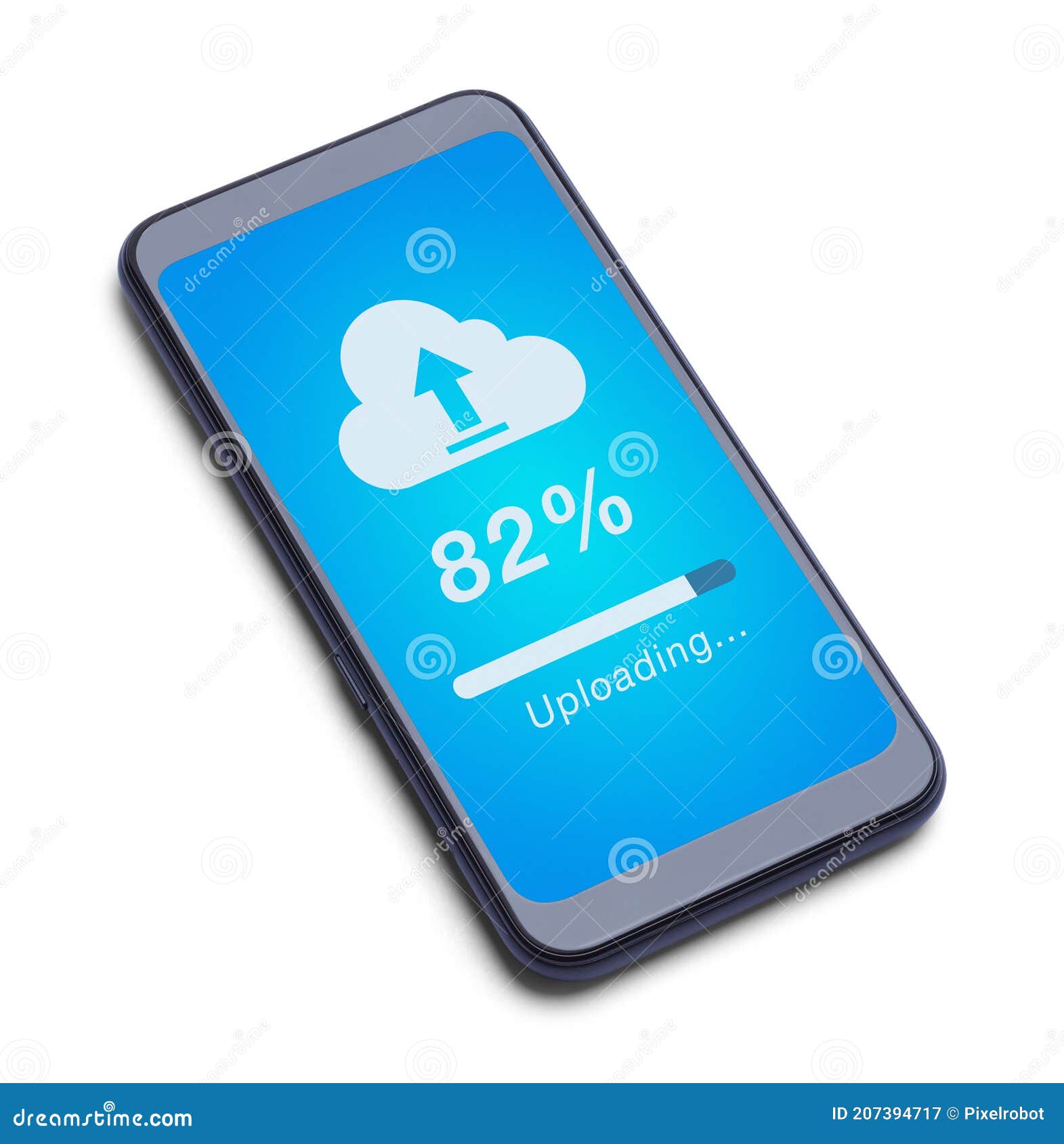 Smart Phone Cloud Upload stock illustration. Illustration of computer ...
