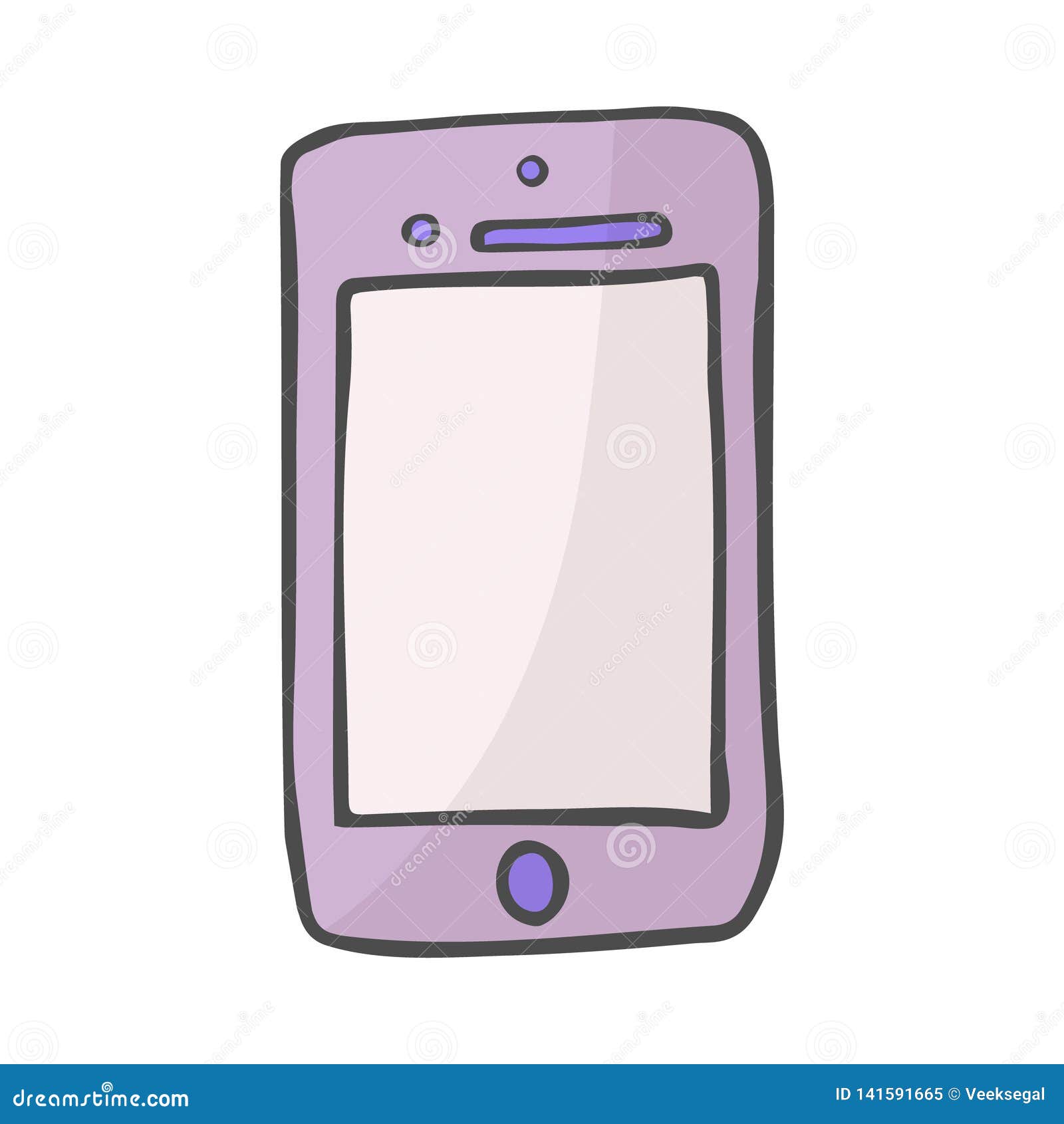Smart Phone Color Doodle Icon. Hand Drawn Sketch in Vector Stock Vector ...