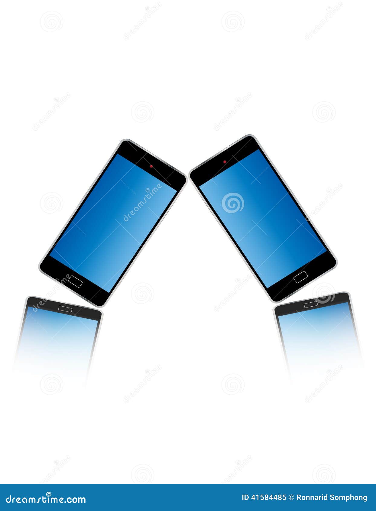 Smart Phone Color Isolated Tilted Stock Vector - Illustration of ...