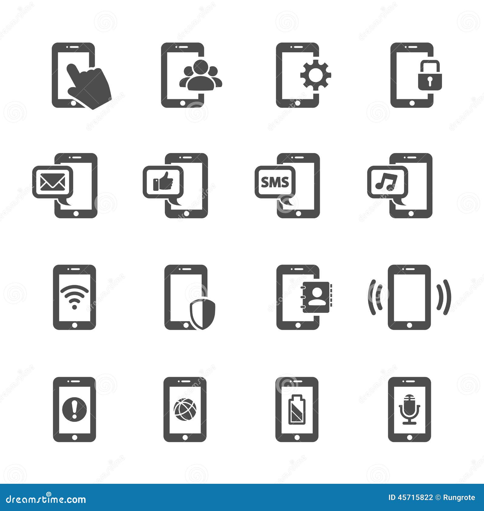 Smart Phone Communication Icon Set, Vector Eps10 Stock Vector ...