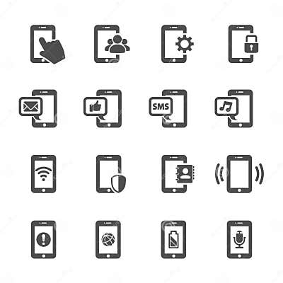 Smart Phone Communication Icon Set, Vector Eps10 Stock Vector ...