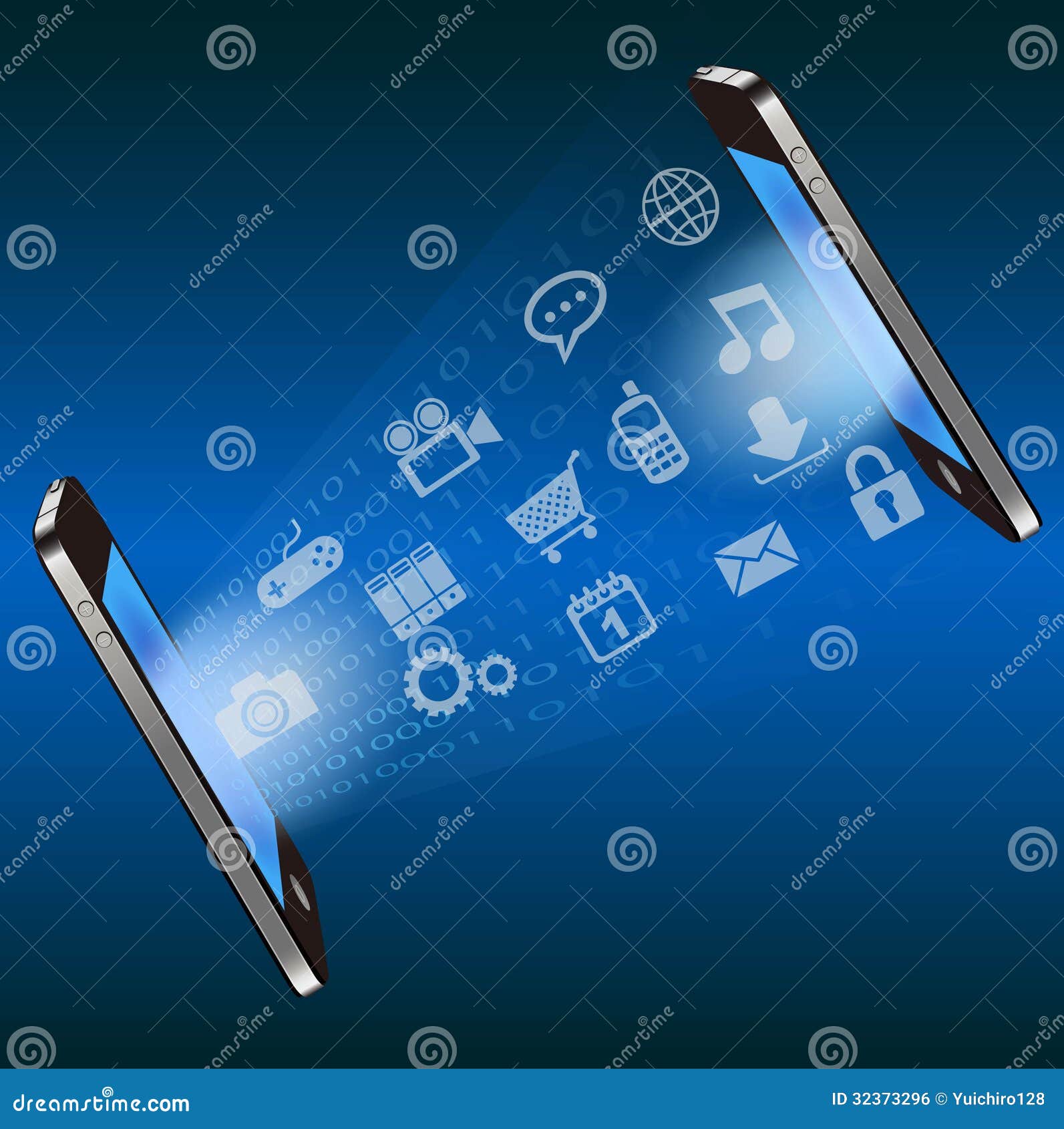 Smart Phone Communication Technology Background Stock Vector ...