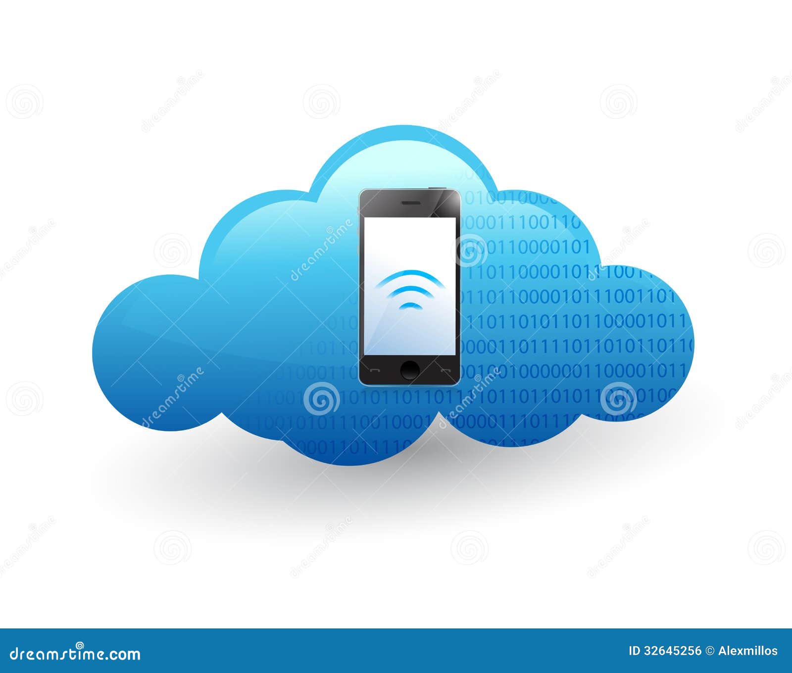 Smart Phone Connected To a Cloud Via Wifi. Stock Illustration ...