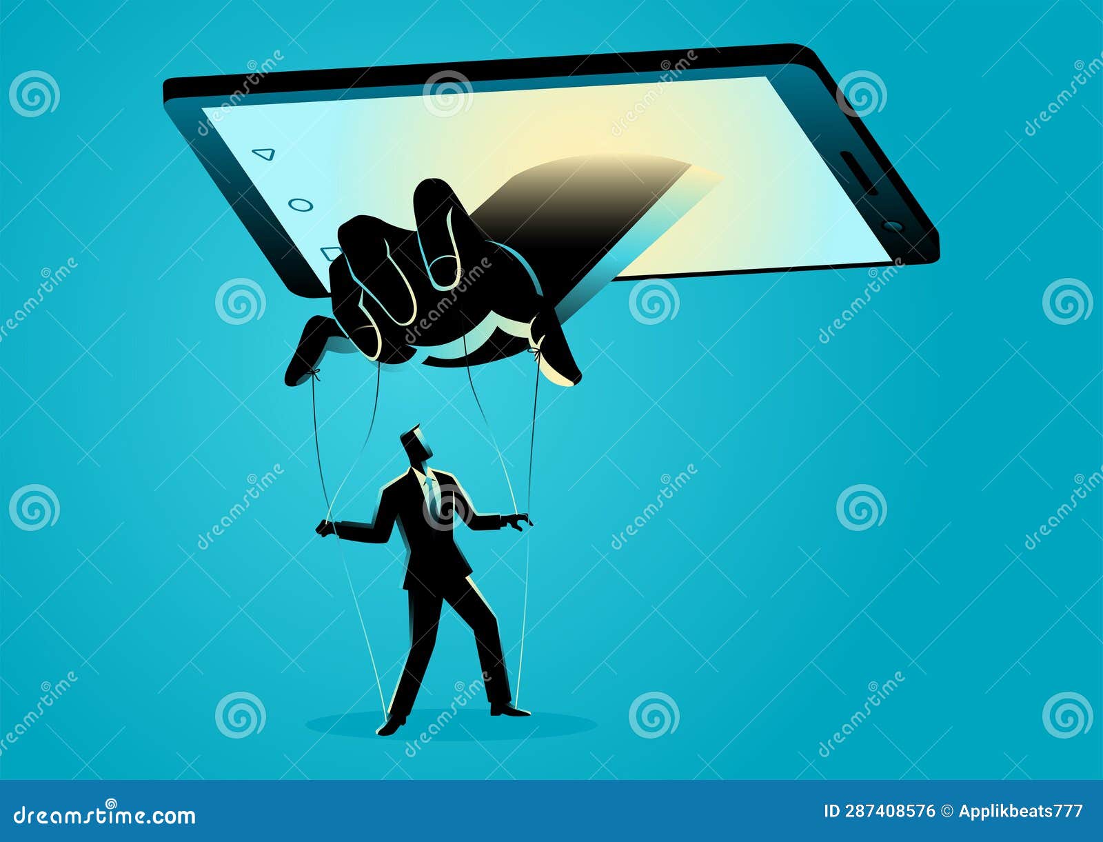Smart Phone Controlling Man Stock Vector - Illustration of digital ...