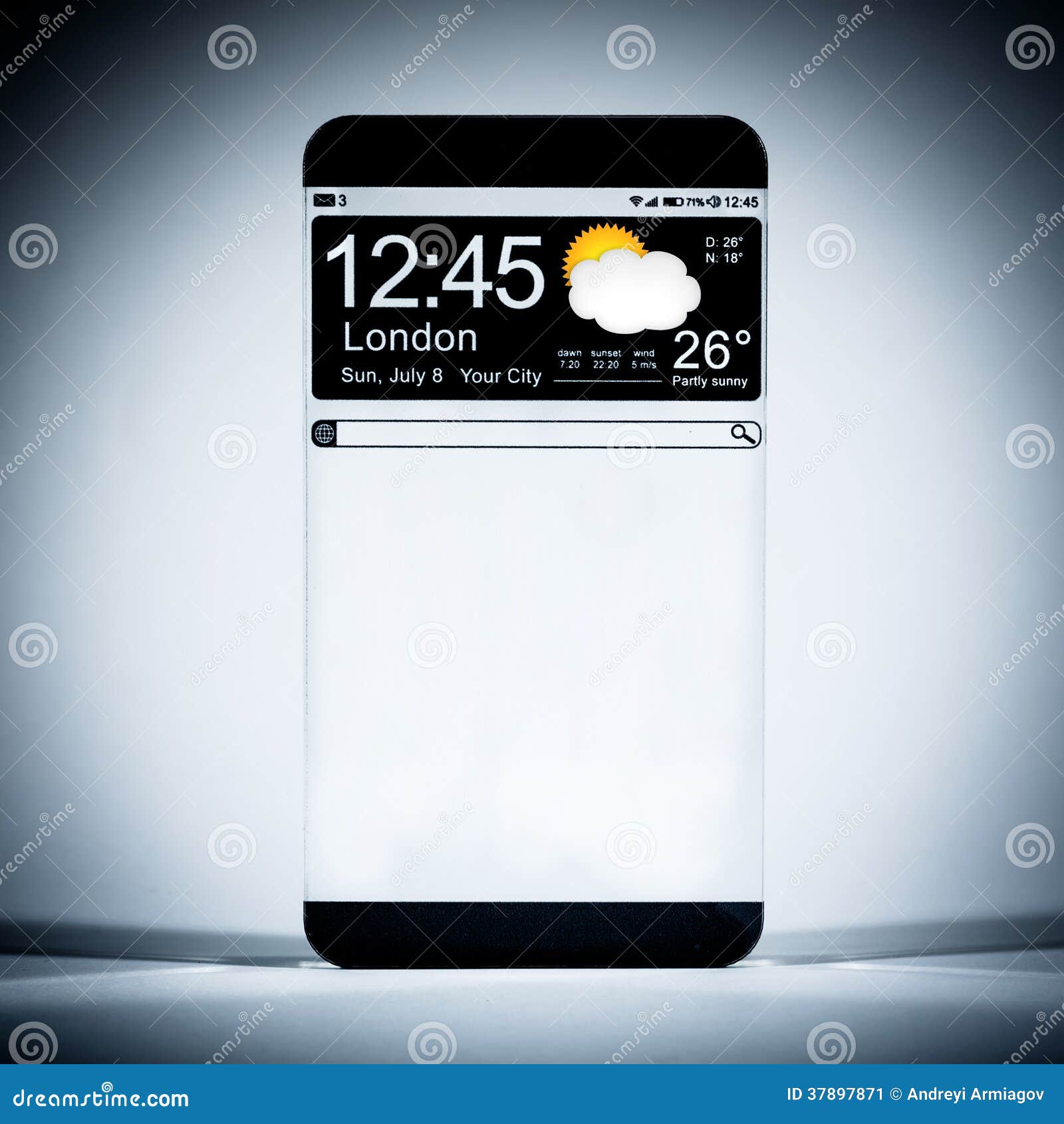 Smart Phone (copy Space Display) with a Transparent Display. Stock ...