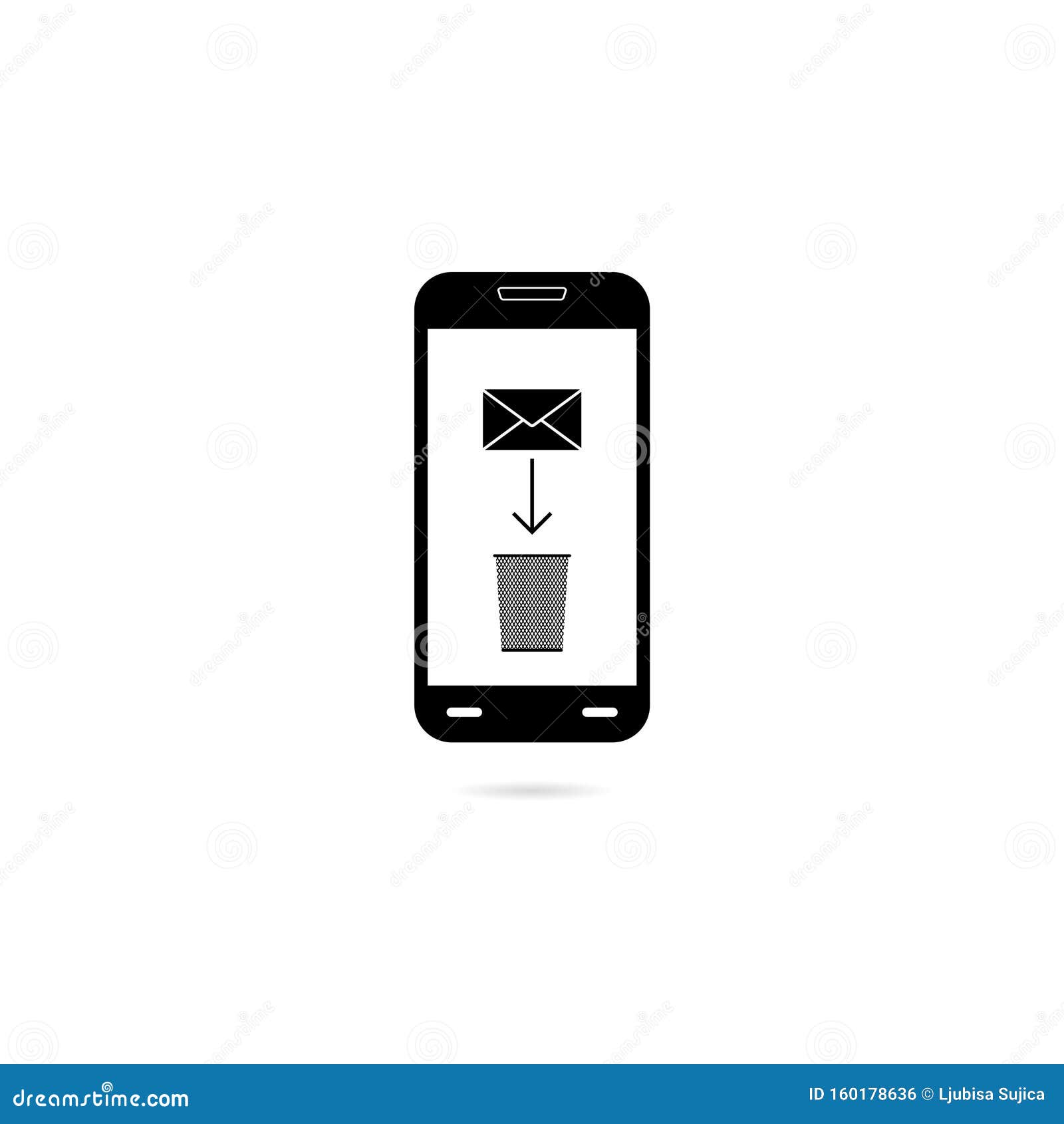 Smart Phone with Deleted Message in Flat Style Icon Stock Vector ...
