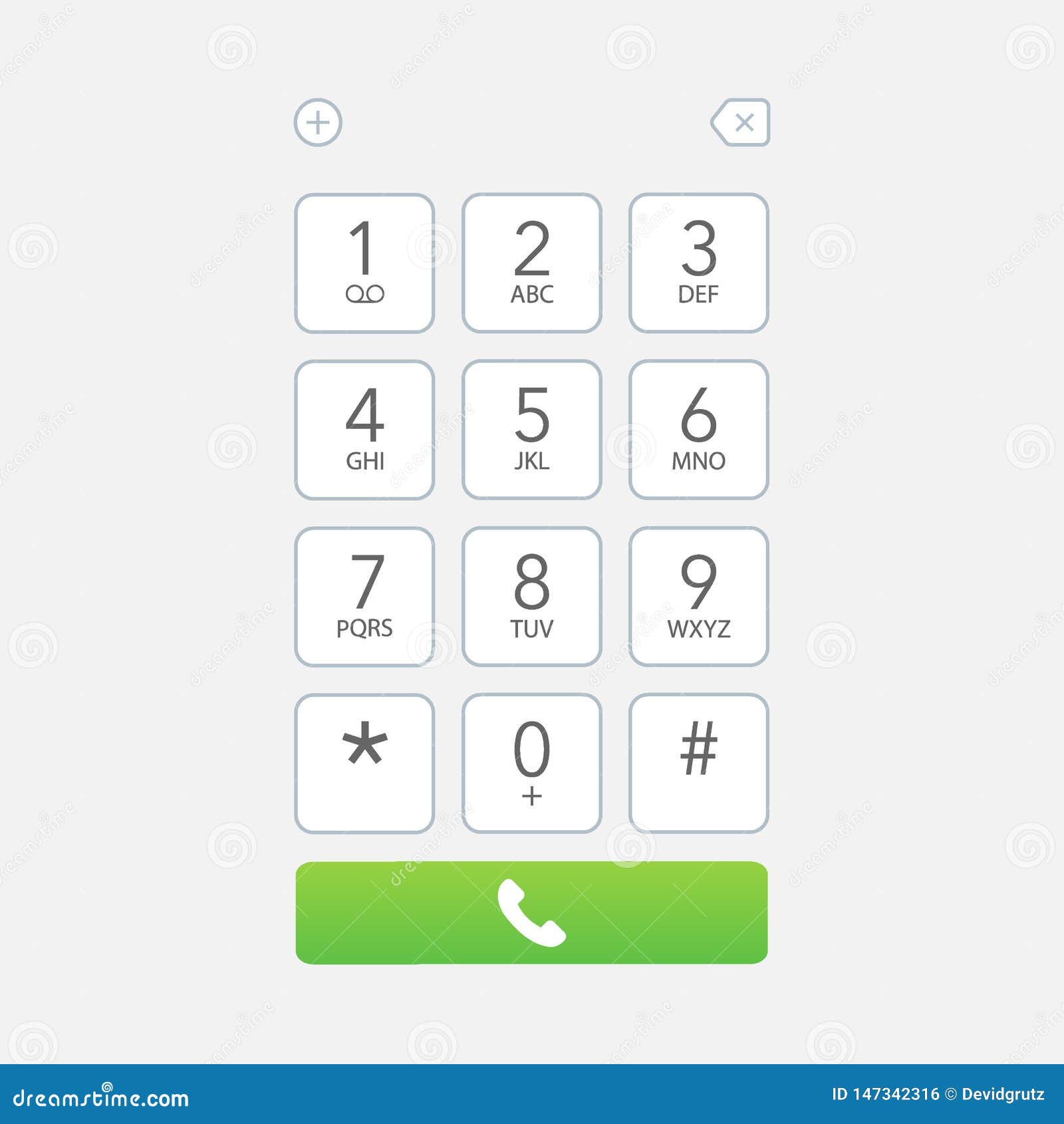 Smart Phone Dial Keypad Screen Vector Stock Illustration Stock Vector ...