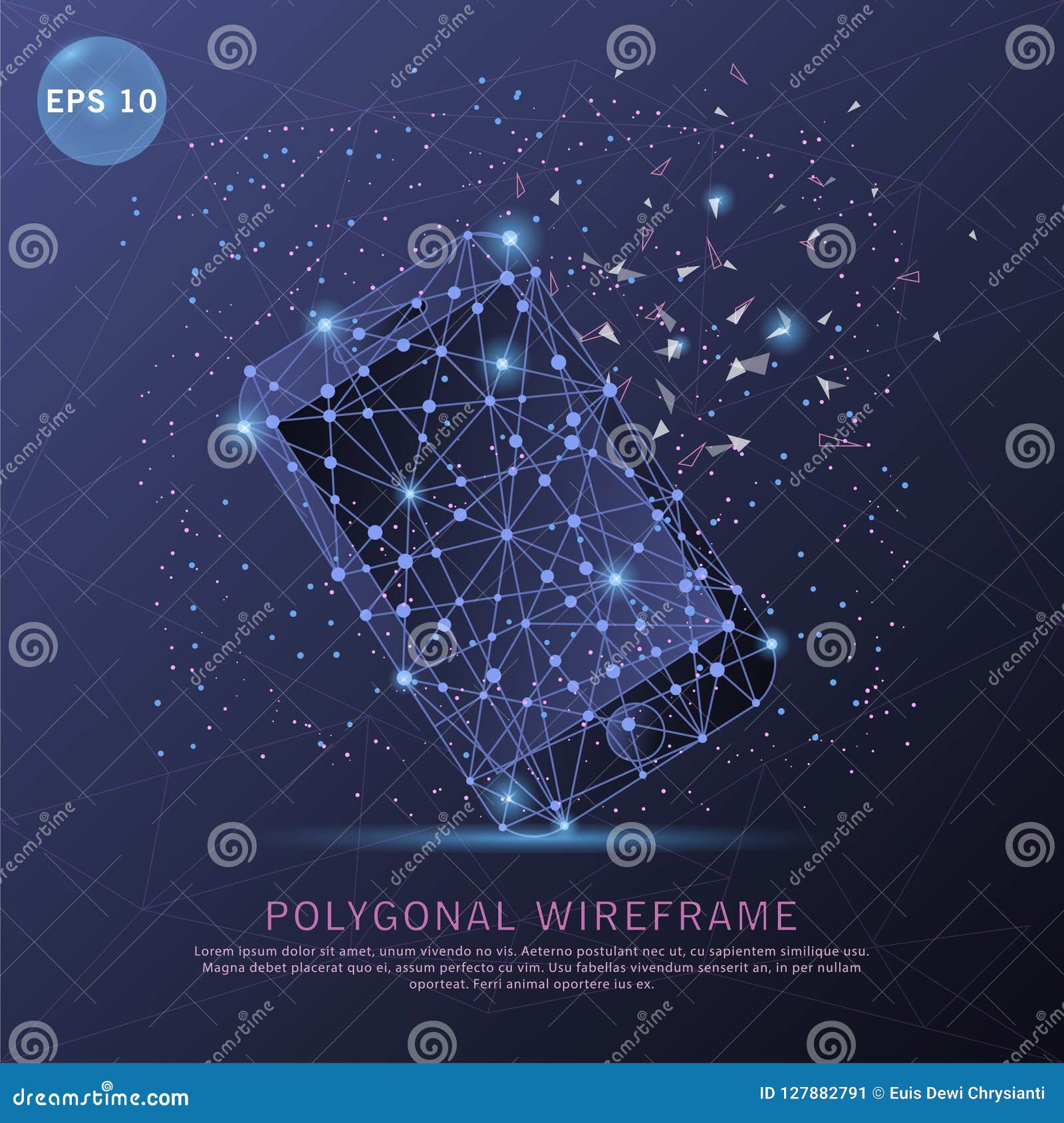 Smart Phone Digitally Drawn Futuristic Wire Frame. Stock Illustration ...