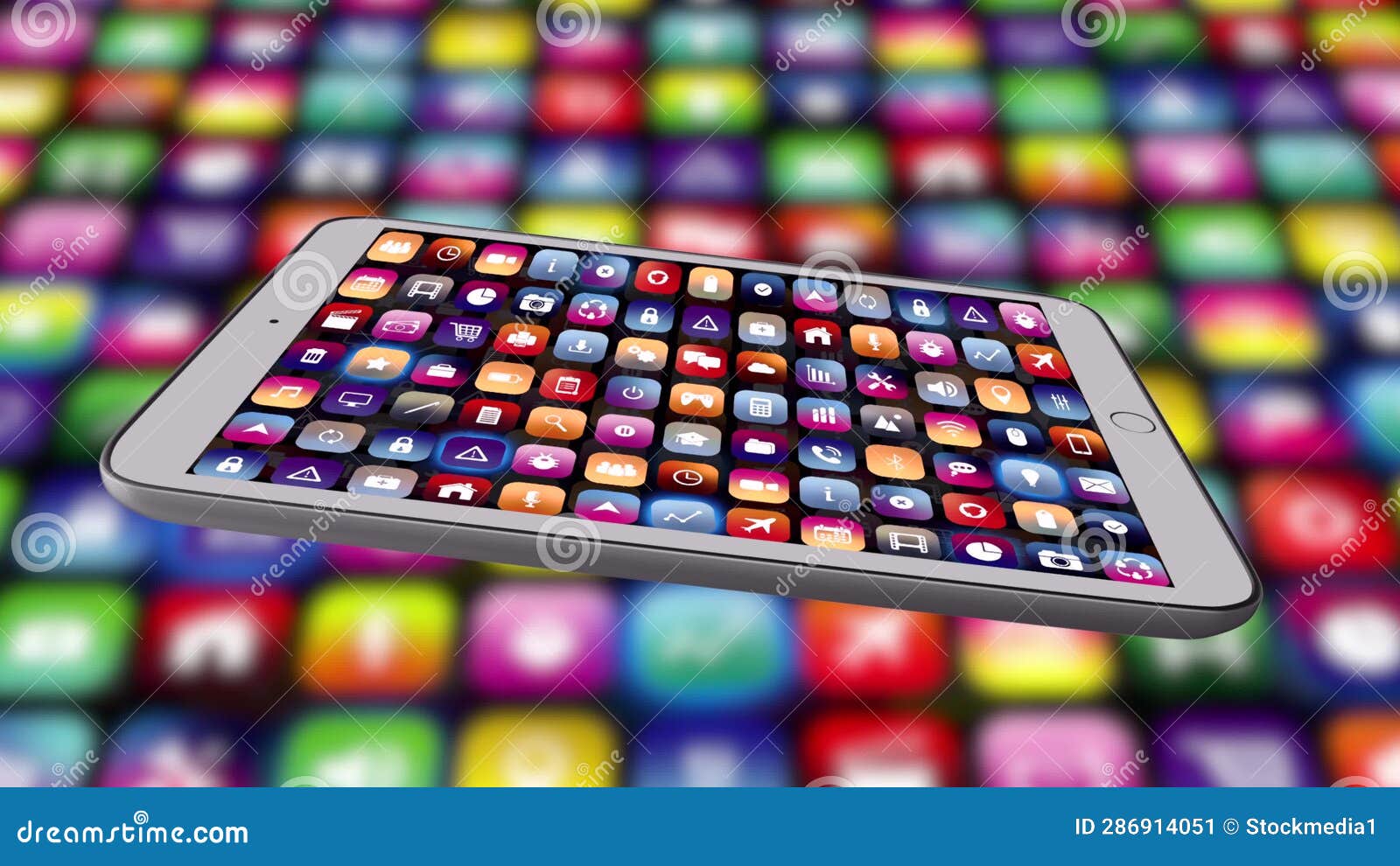 Smart Phone Display Showing Software App Icons Application Background ...