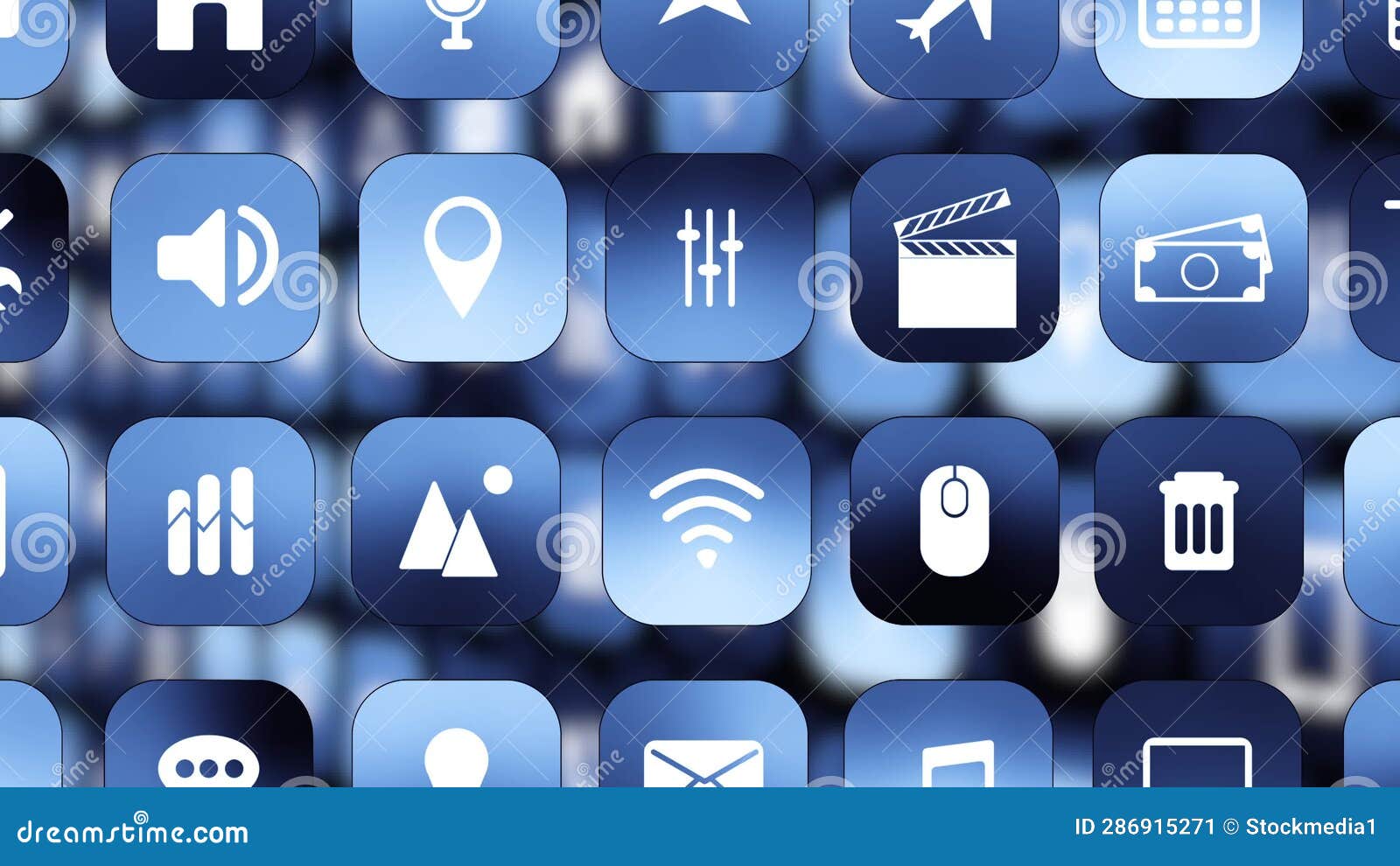 Smart Phone Display Showing Software App Icons Application Background ...