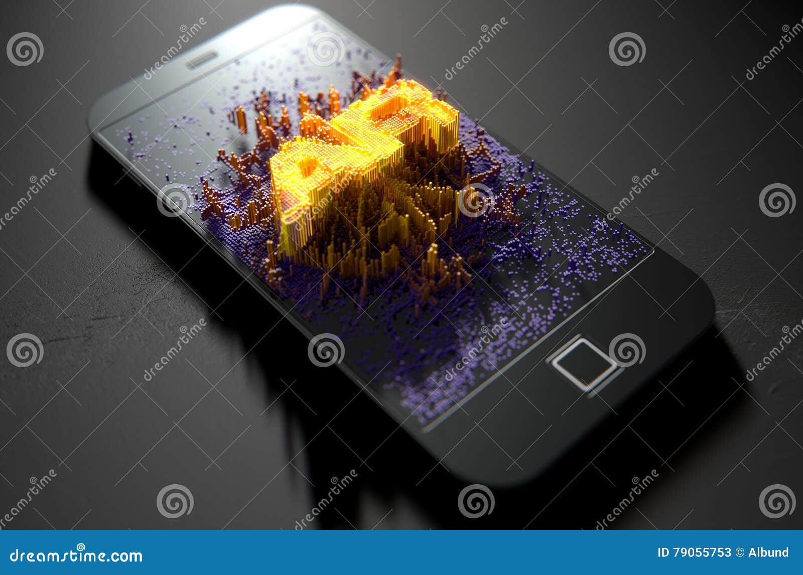 Augmented Reality, Smartphone Rotation 360 Degree Simulation Line Style ...