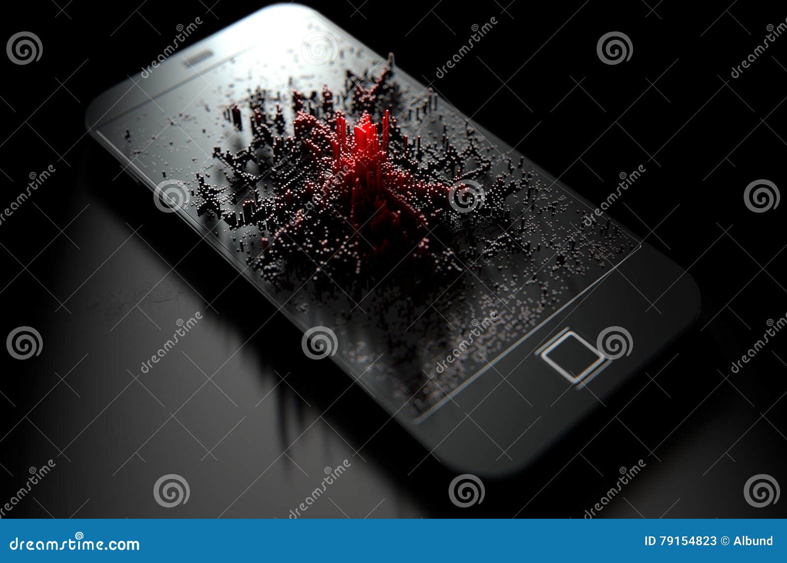 Smart Phone Emanating Infection Stock Illustration - Illustration of ...