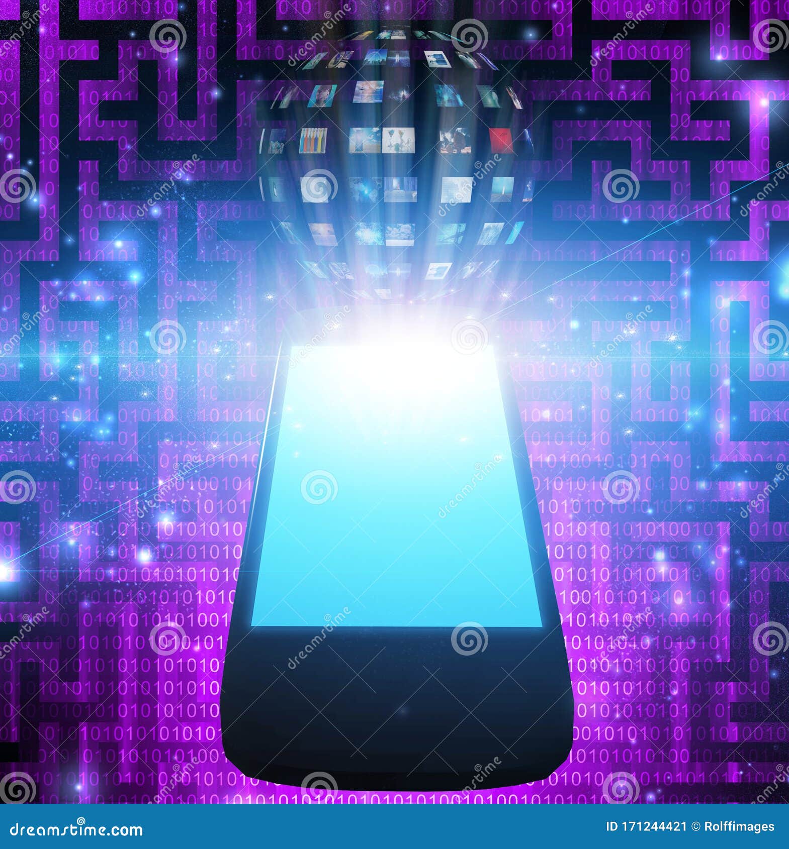 Smart Phone Emits Video Sphere Stock Illustration - Illustration of ...