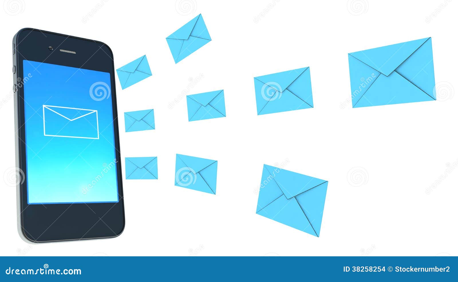 Smart Phone and Envelope - Sms and Mail Concept Stock Illustration ...