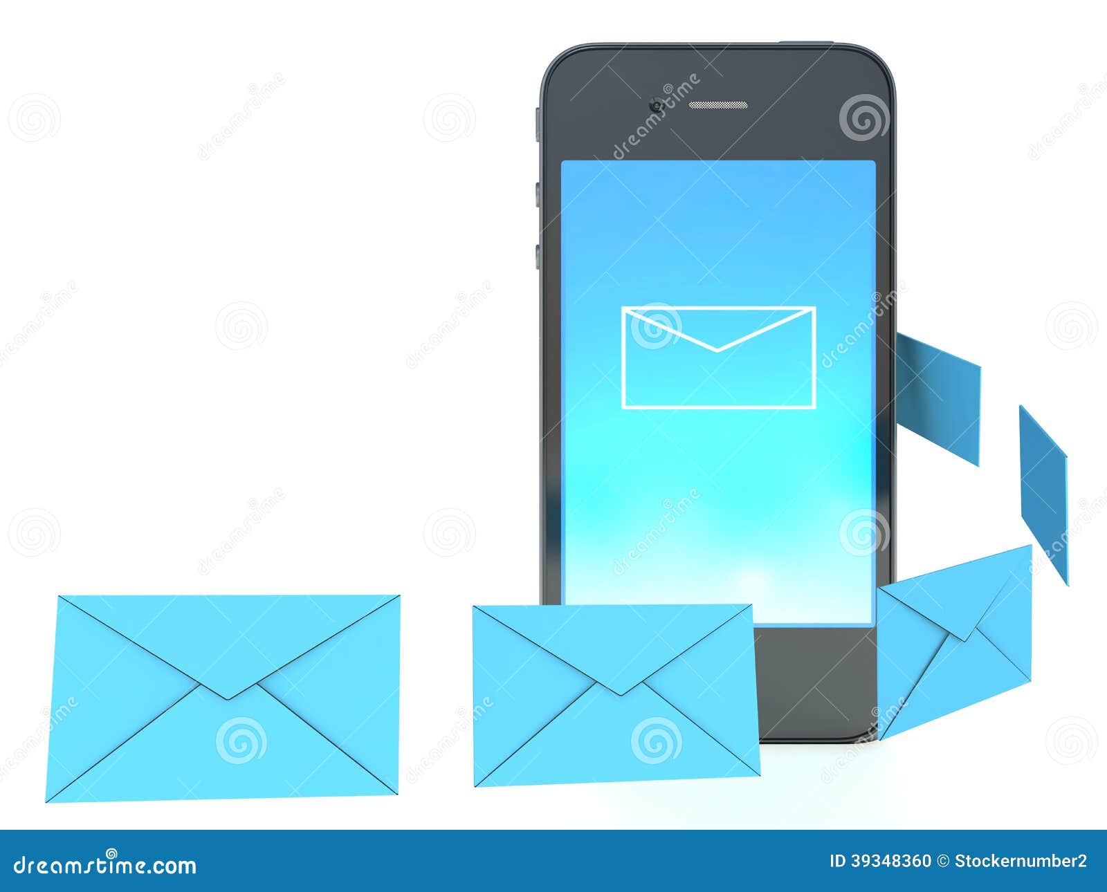 Smart Phone and Envelope - Sms and Mail Concept Stock Illustration ...