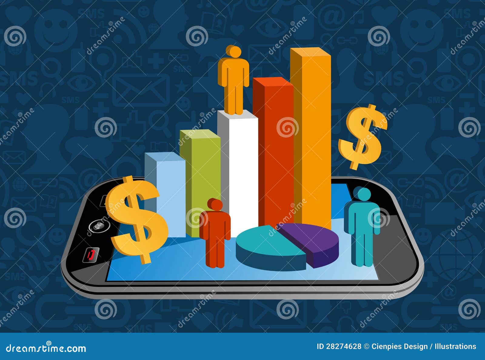 Smart Phone Financial Activity Stock Vector - Illustration of corporate ...