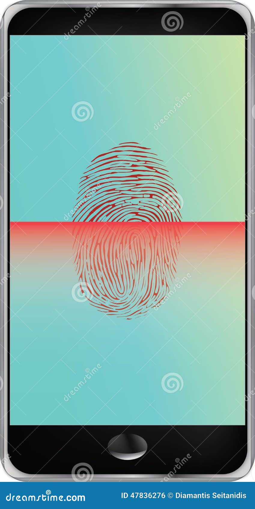 Smart Phone Fingerprint Security Stock Illustration - Illustration of ...
