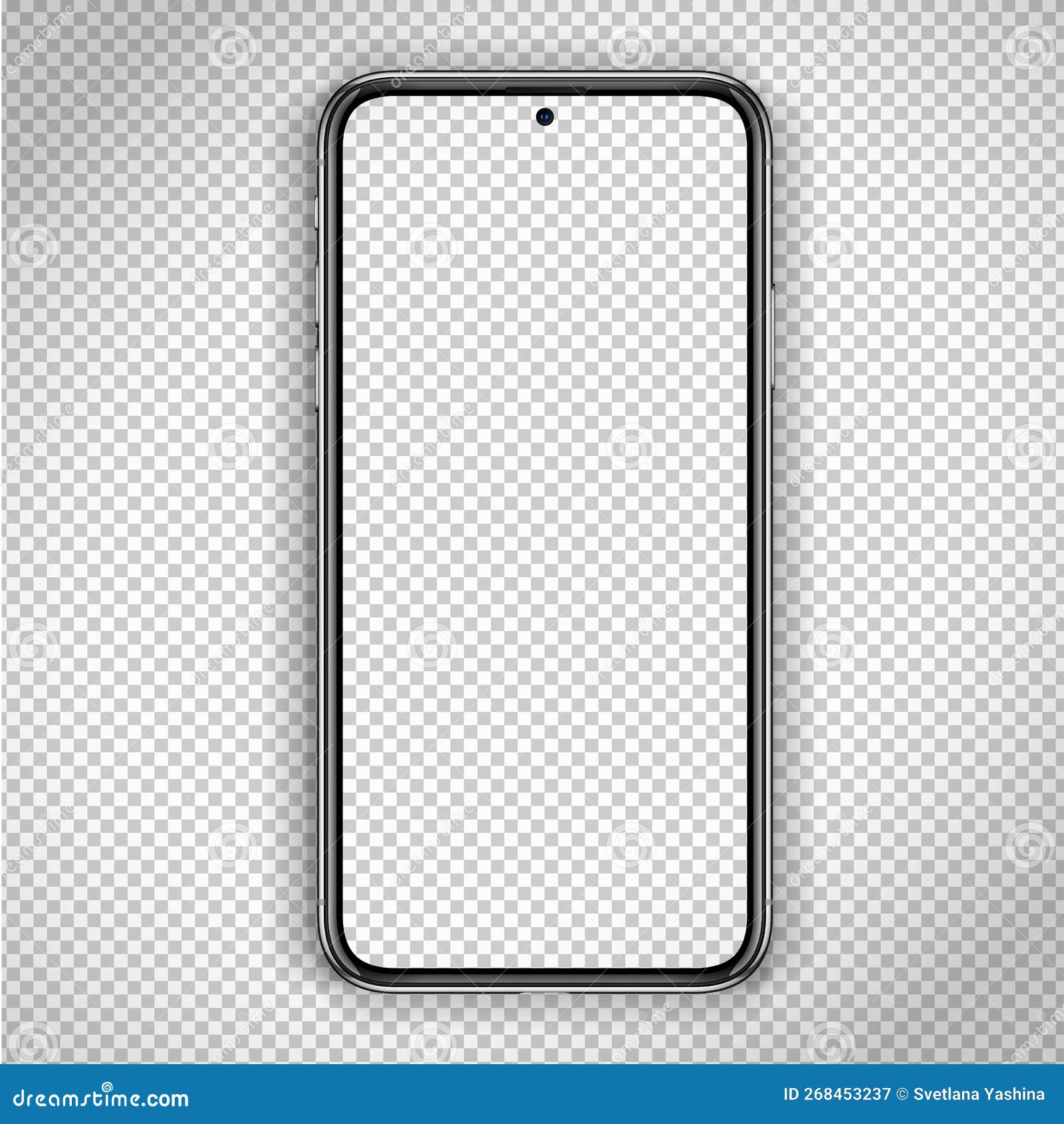 Smart Phone Frame with Blank Display Isolated. Cell Phone Front Frame ...