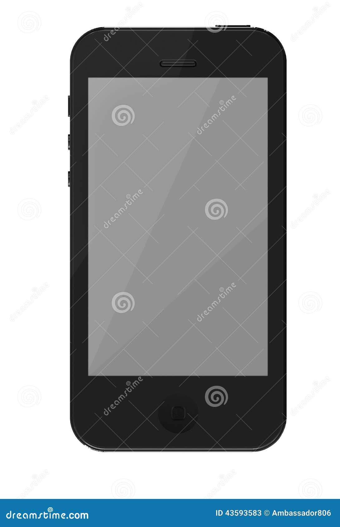 Smart Phone Front View Screen and Contour Stock Illustration ...