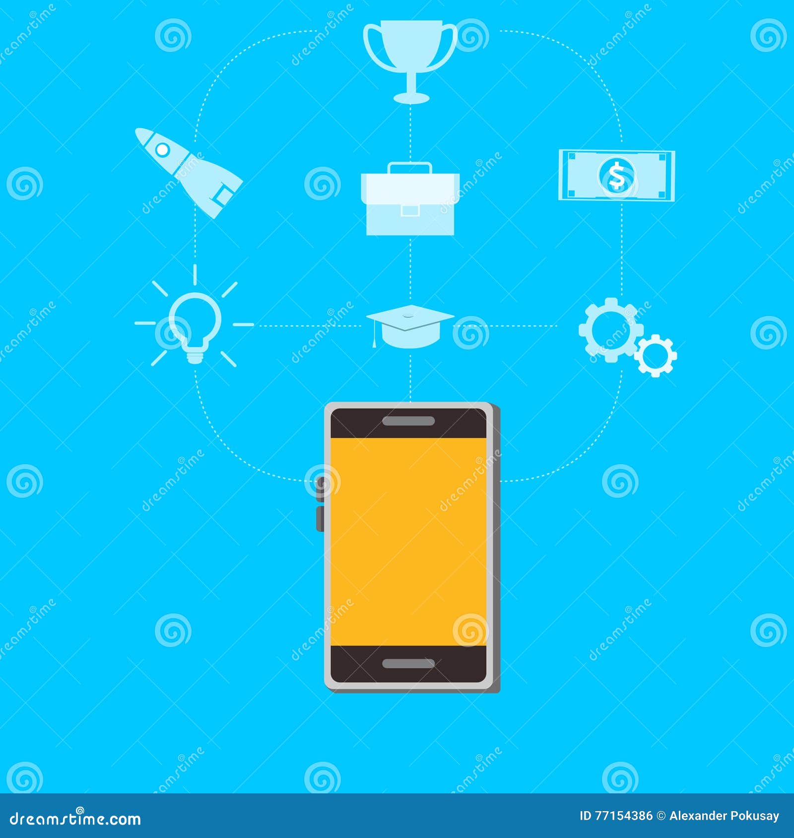 Smart Phone Gadget Cartoon Vector Stock Vector - Illustration of office ...