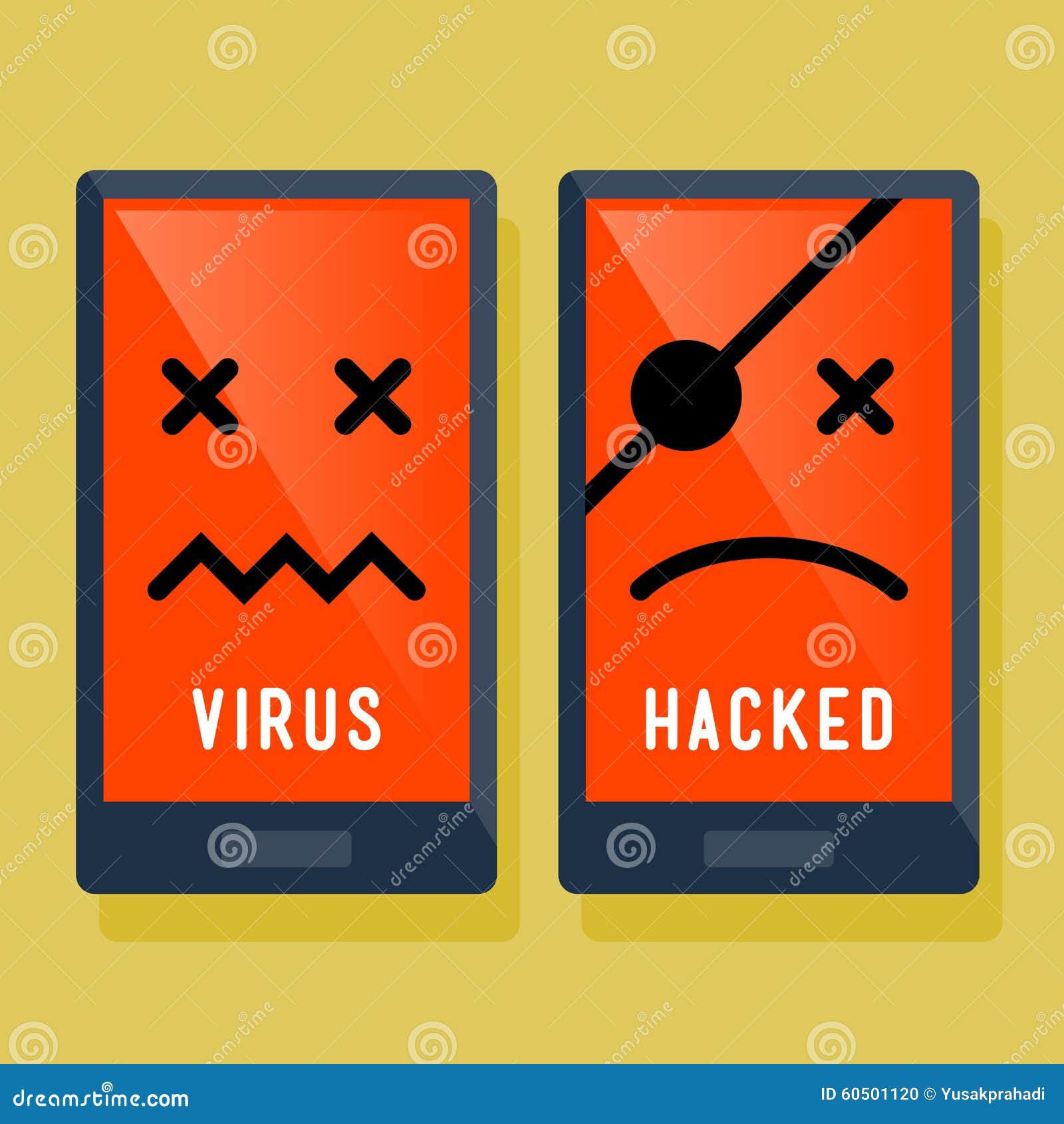 Smart Phone Hacker and Virus Attack Icon Stock Vector - Illustration of ...