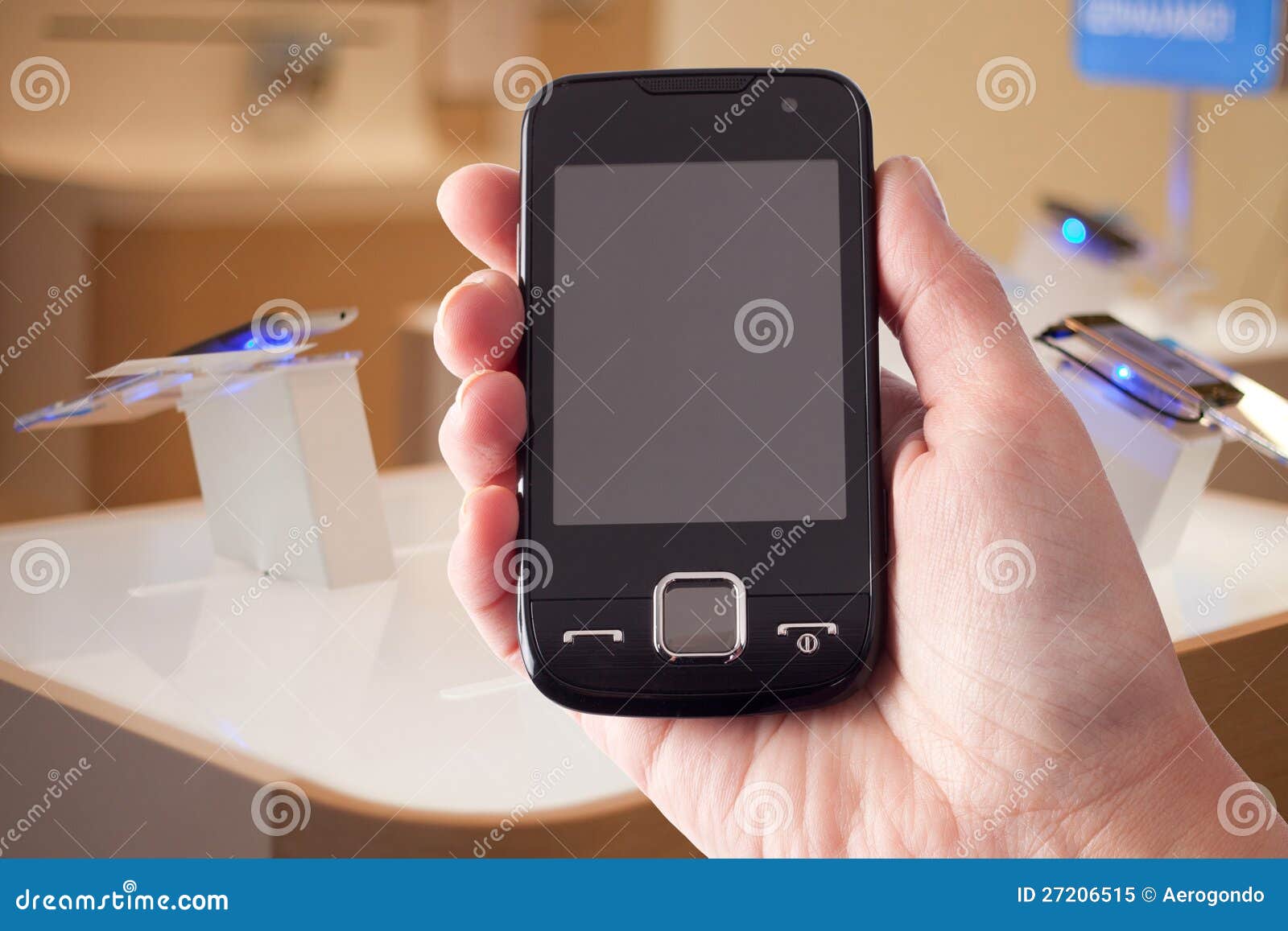 Smart phone in hand stock image. Image of electronics - 27206515